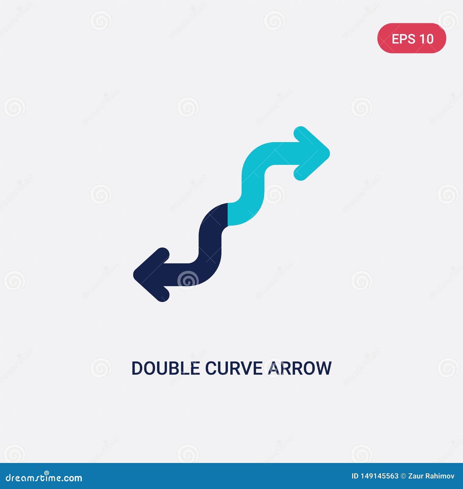 Two Color Double Curve Arrow Vector Icon from Arrows Concept. Isolated ... Two Color Double Curve Arrow Vector Icon from Arrows Concept. Isolated ...