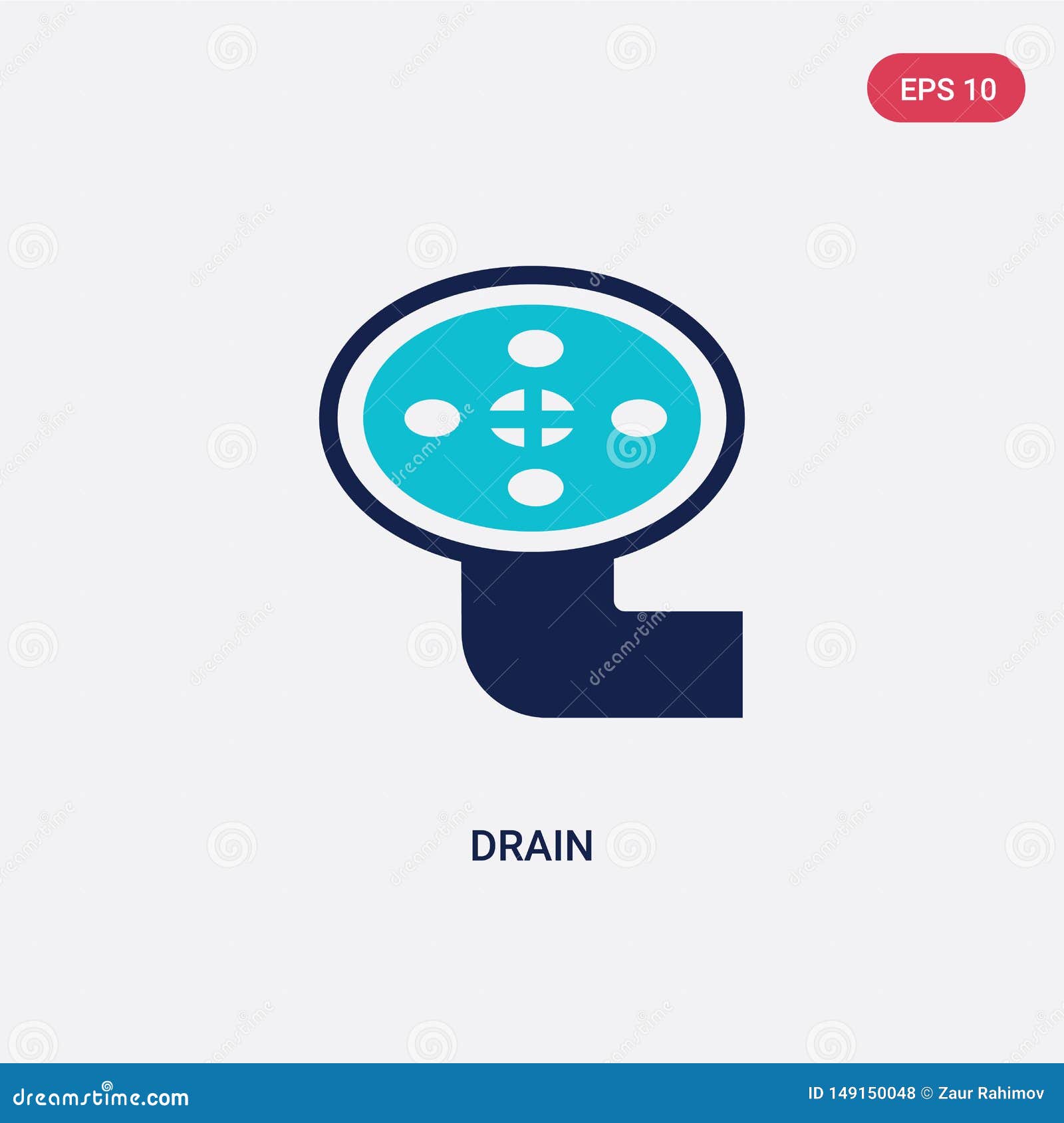 Two Color Drain Vector Icon from Construction and Tools Concept ...