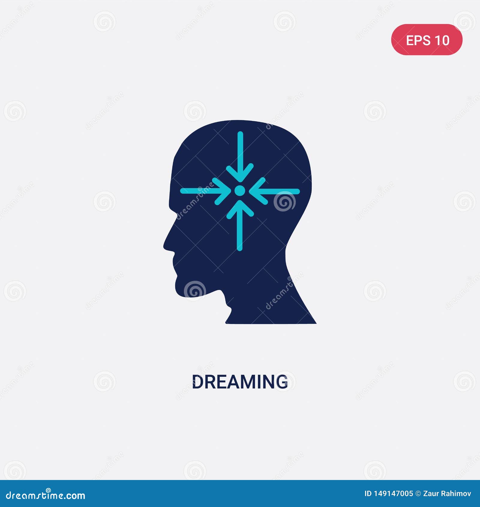 Two Color Dreaming Vector Icon from Brain Process Concept. Isolated ...