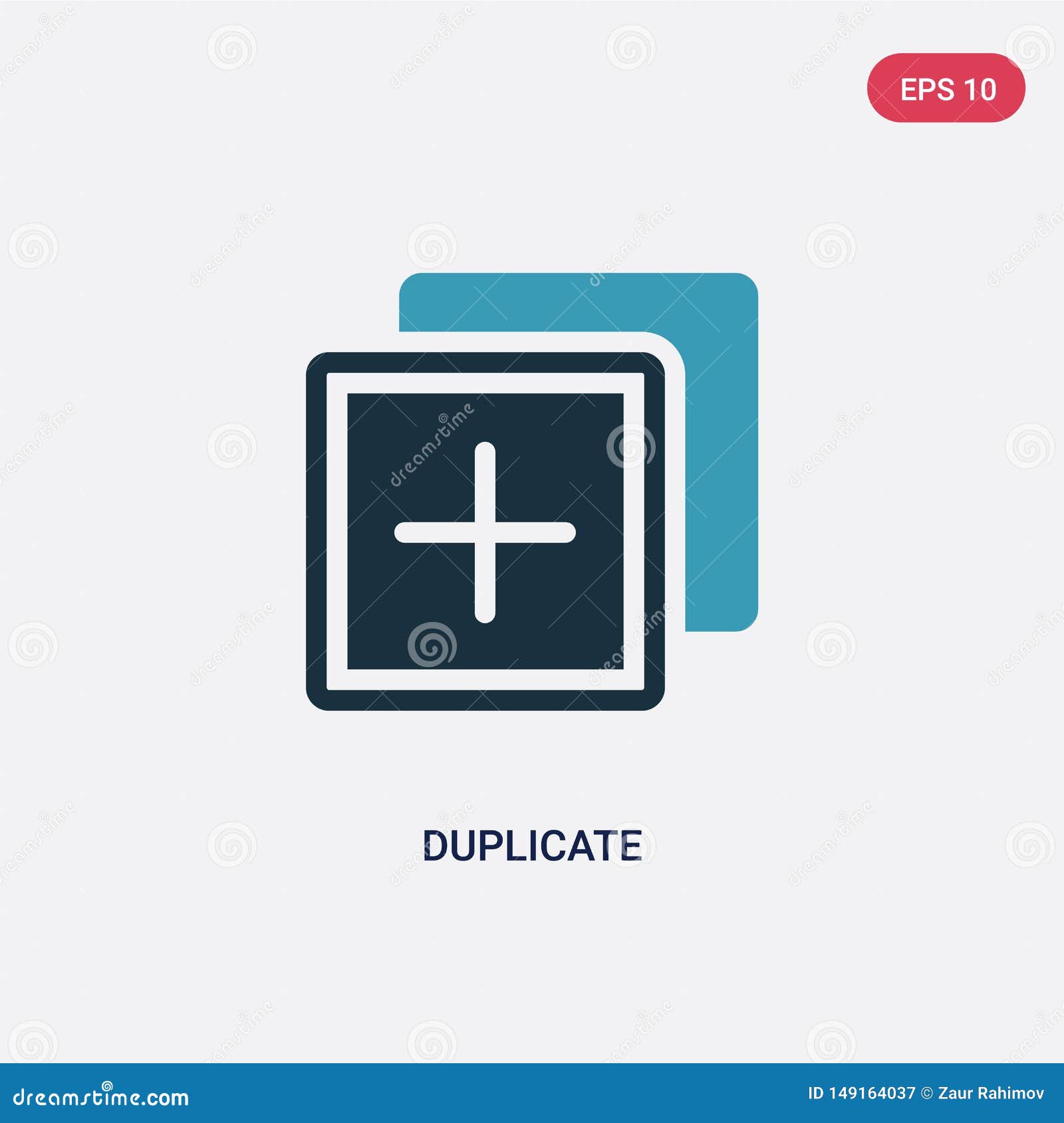 Two Color Duplicate Vector Icon From Programming Concept Isolated Blue Duplicate Vector Sign