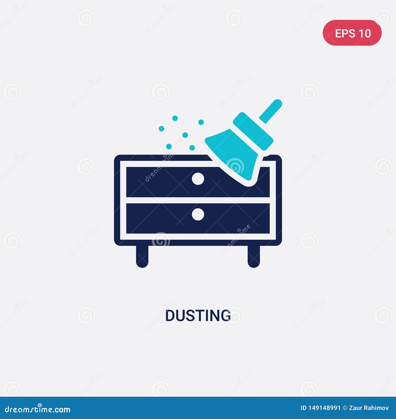 Two Color Dusting Vector Icon from Cleaning Concept. Isolated Blue ...