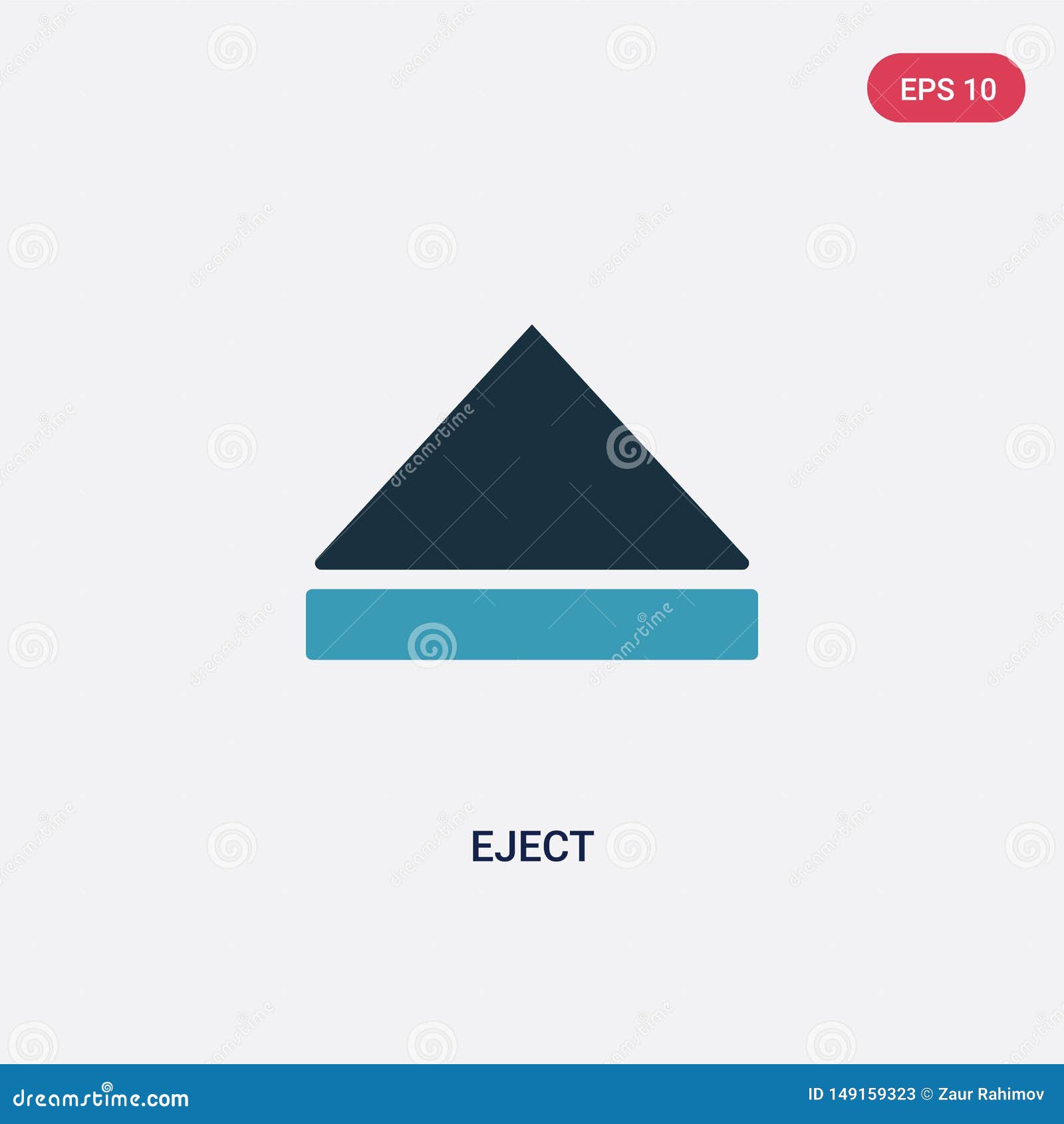 Two Color Eject Vector Icon from Interface Concept. Isolated Blue Eject ...