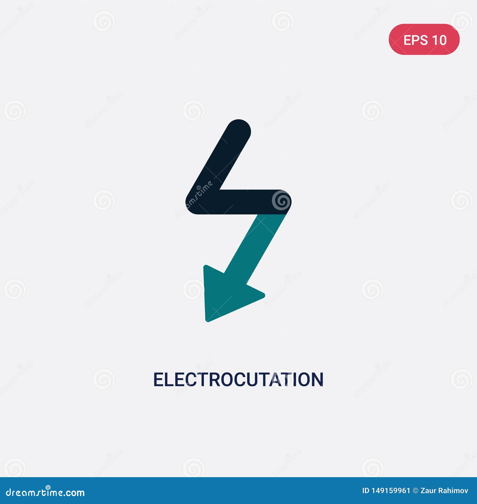 Two Color Electrocutation Danger Vector Icon from Maps and Flags ...