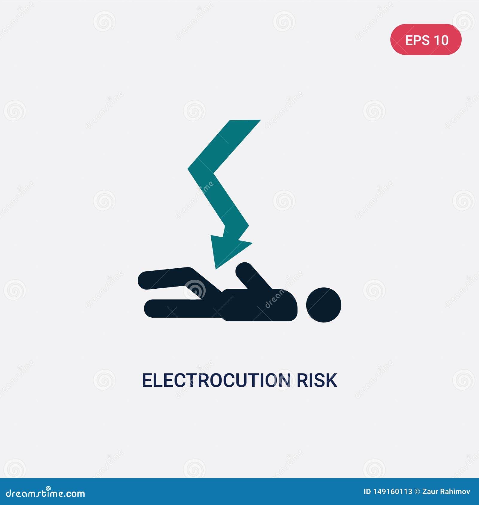 Two Color Electrocution Risk Vector Icon from Maps and Flags Concept ...