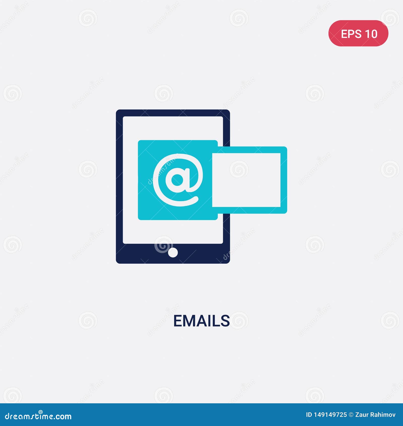 Two Color Emails Vector Icon from Communication Concept. Isolated Blue ...