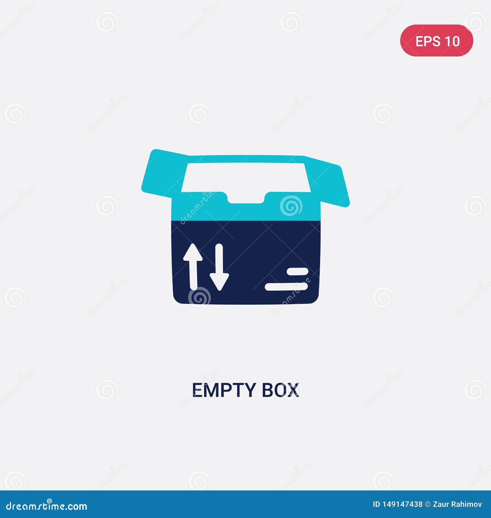 Two Color Empty Box Vector Icon from Business Concept. Isolated Blue ...