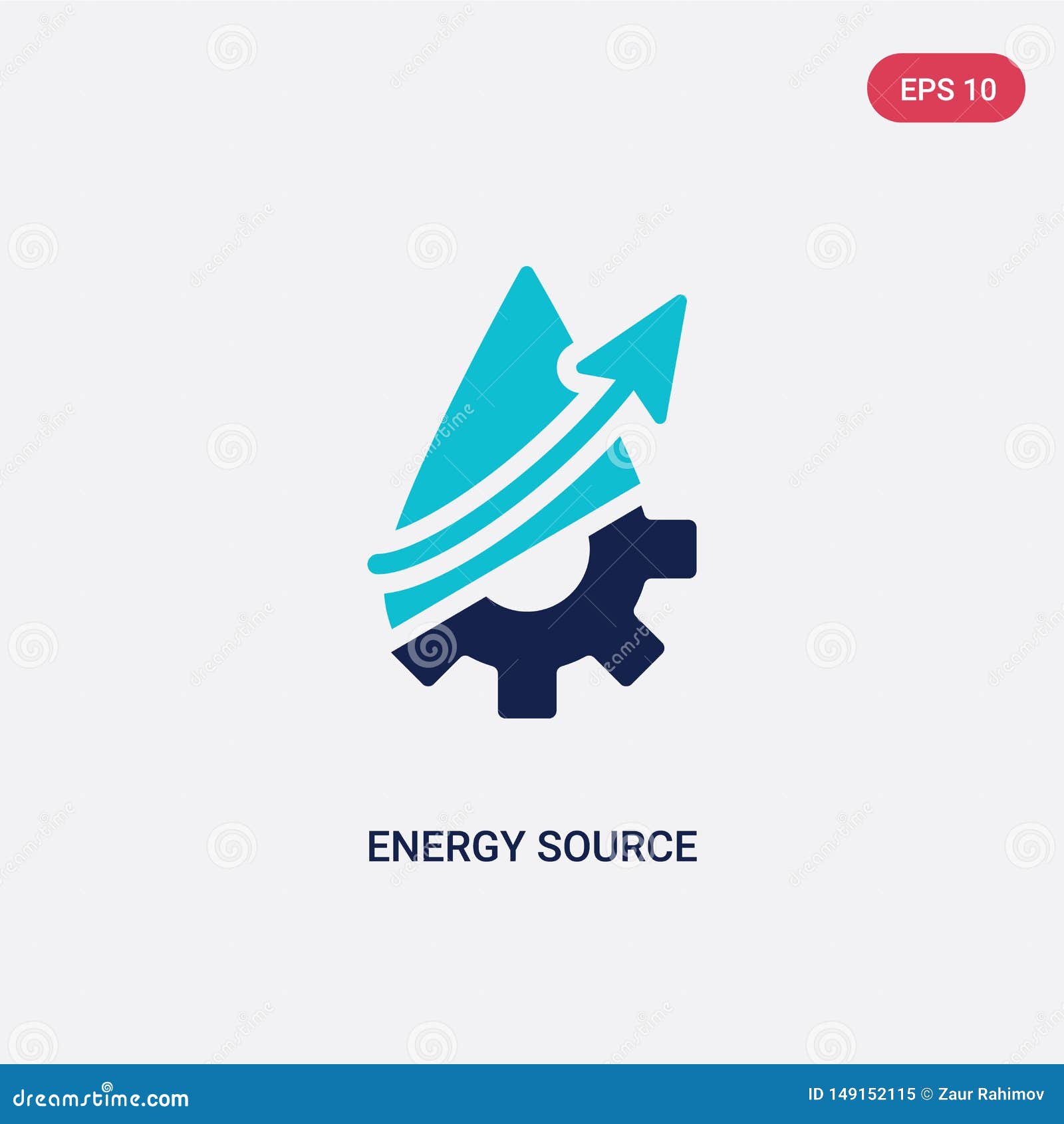 Two Color Energy Source Vector Icon from Ecology Concept. Isolated Blue ...