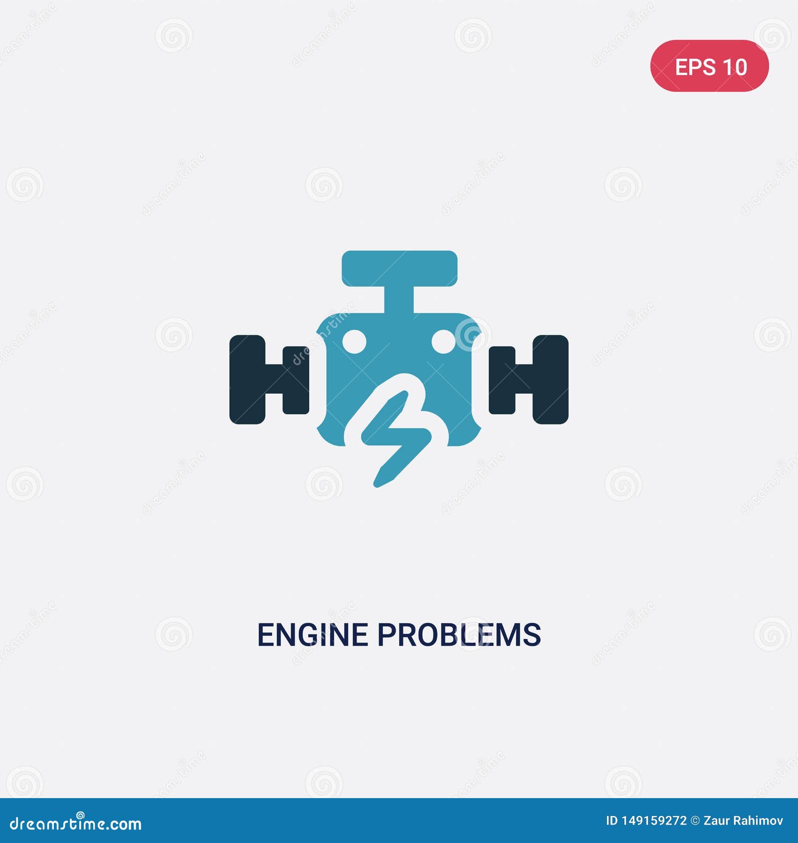 Two Color Engine Problems Vector Icon from Insurance Concept. Isolated ...