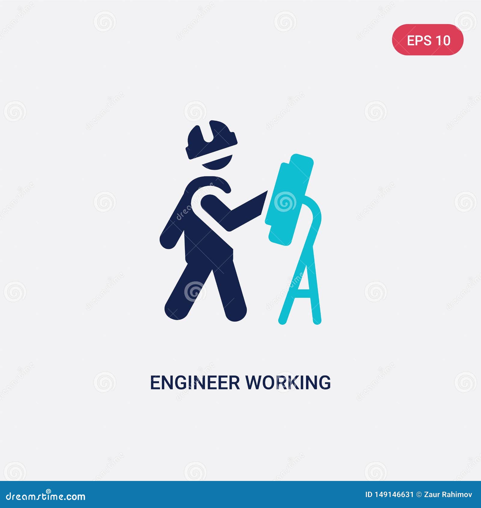 Two Color Engineer Working Vector Icon from Behavior Concept. Isolated ...
