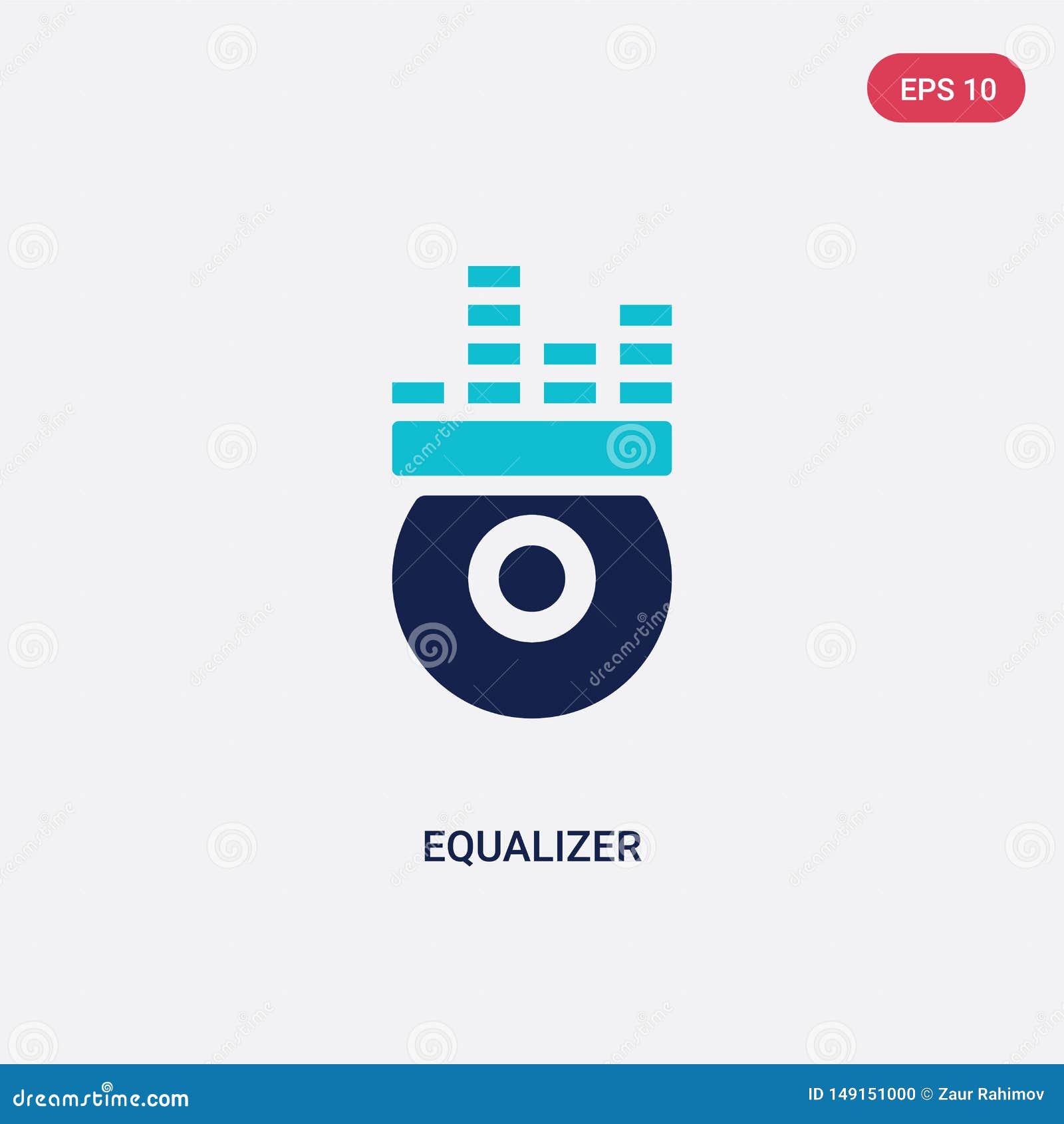 Two Color Equalizer Vector Icon from Discotheque Concept. Isolated Blue ...