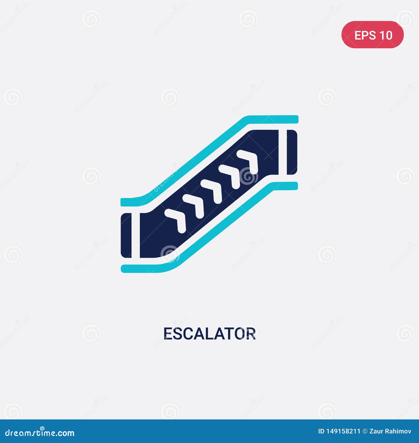 Two Color Escalator Vector Icon from Accommodation Concept. Isolated ...
