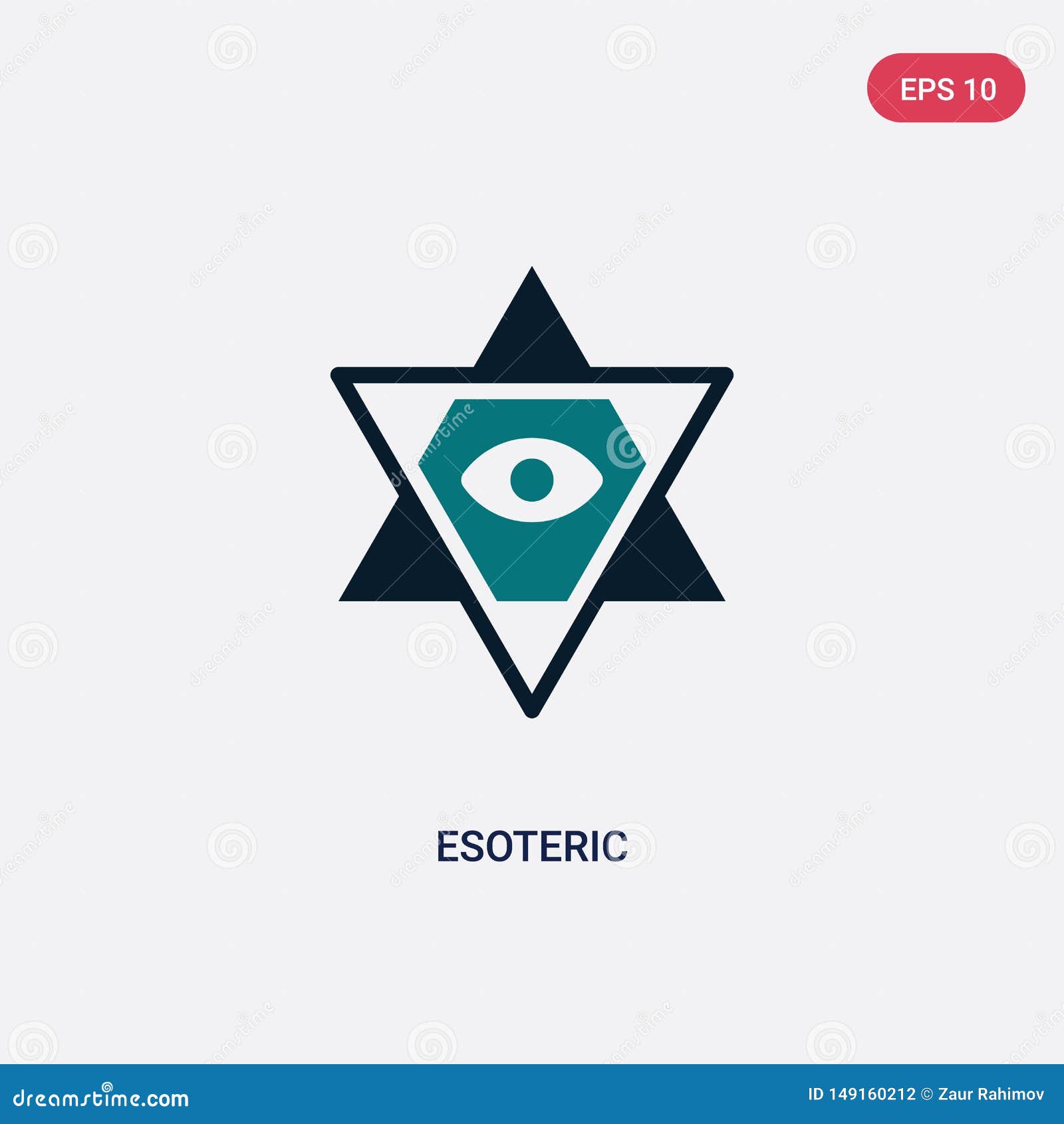 Two Color Esoteric Vector Icon from Magic Concept. Isolated Blue ...