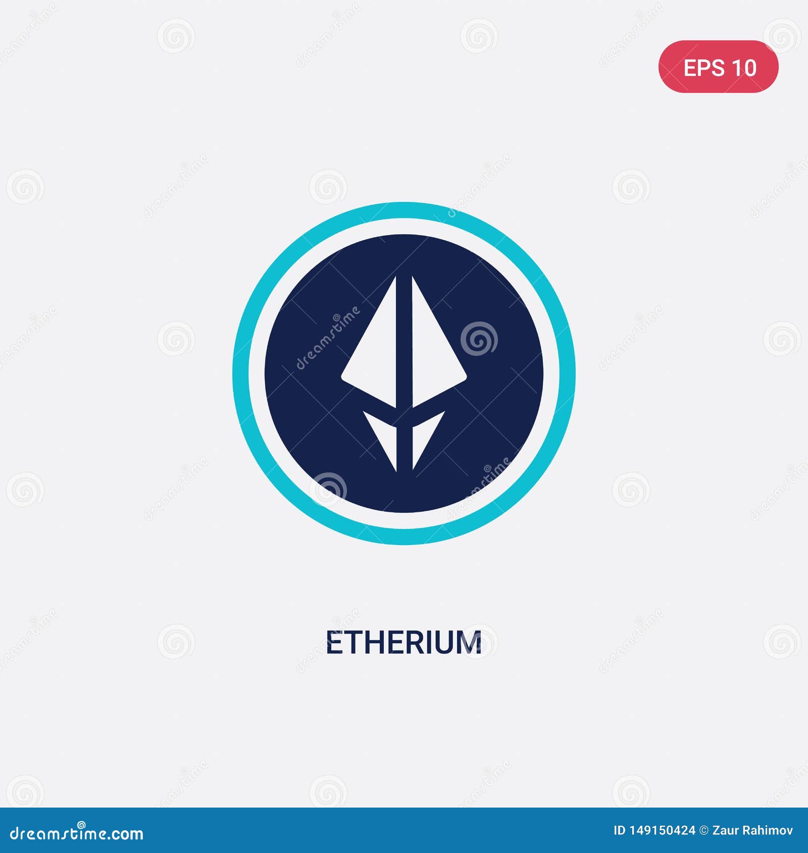 Etherium Cryptocurrency Vector Illustration On A White Background ...