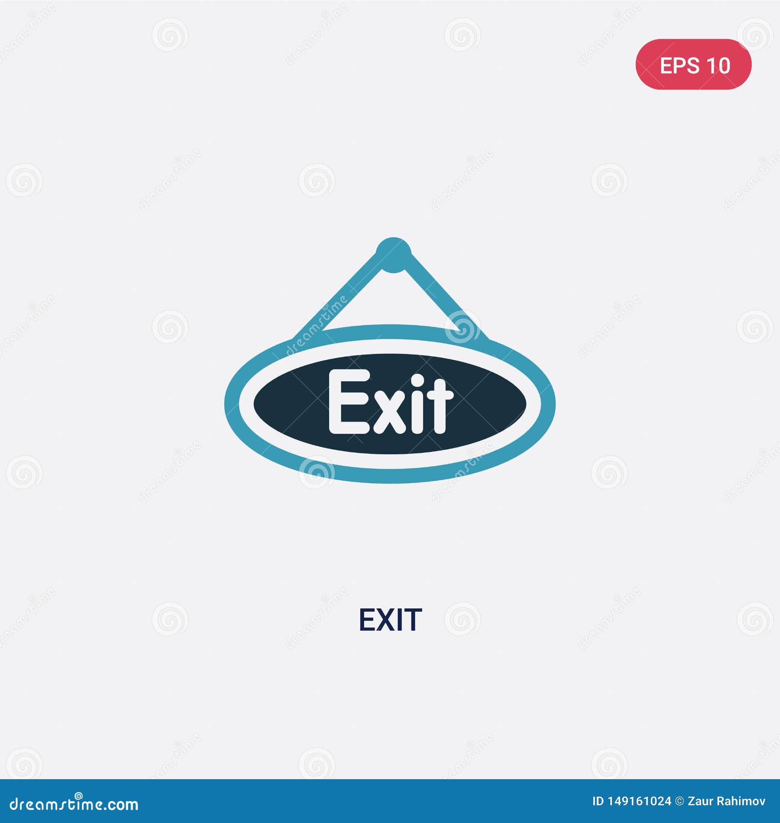 Two Color Exit Vector Icon from Museum Concept. Isolated Blue Exit ...