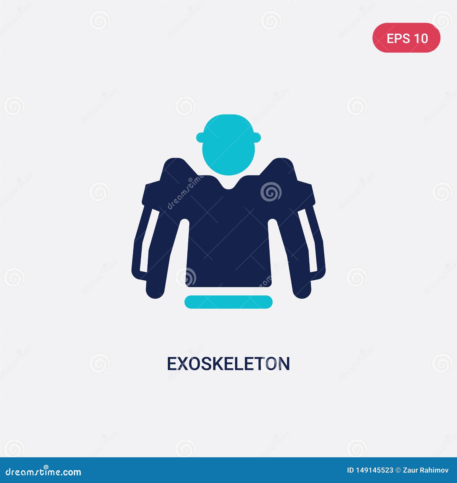 Two Color Exoskeleton Vector Icon from Artificial Intellegence Concept ...