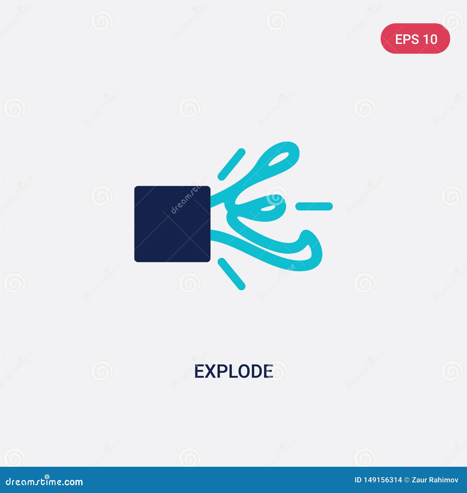 Two Color Explode Vector Icon from Geometry Concept. Isolated Blue ...