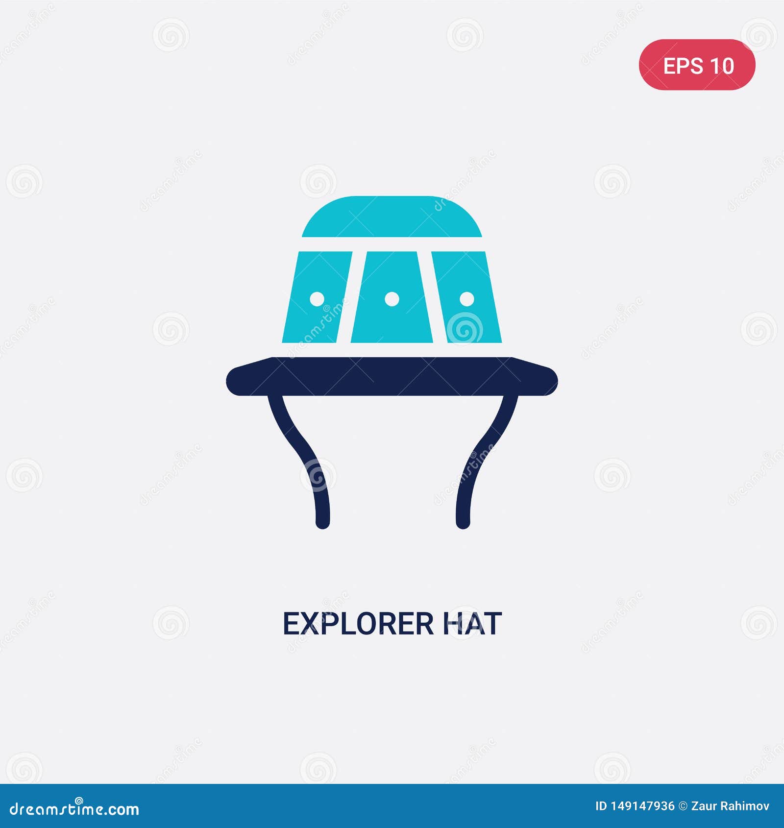 Two Color Explorer Hat Vector Icon from Camping Concept. Isolated Blue ...