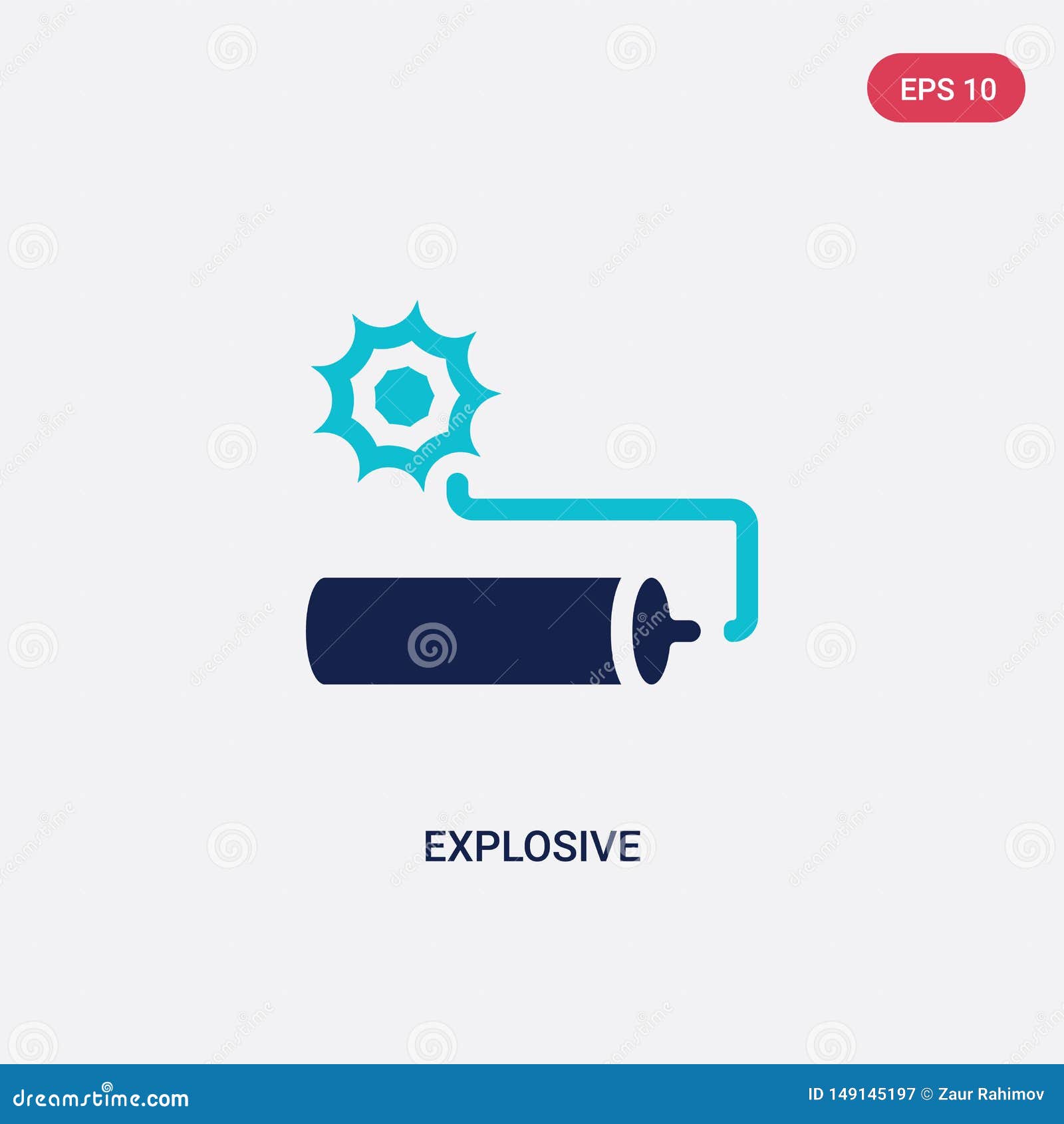 Two Color Explosive Vector Icon from Army Concept. Isolated Blue ...