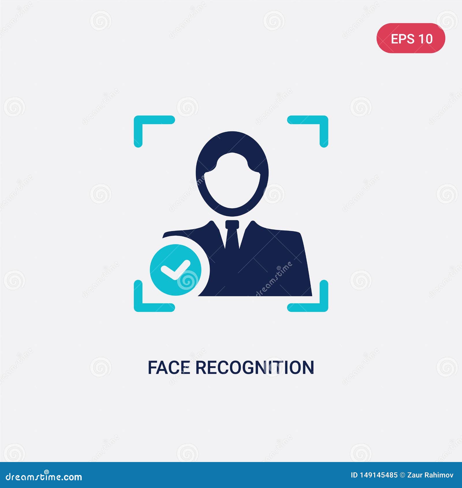 Two Color Face Recognition Vector Icon From Artificial Intellegence ...