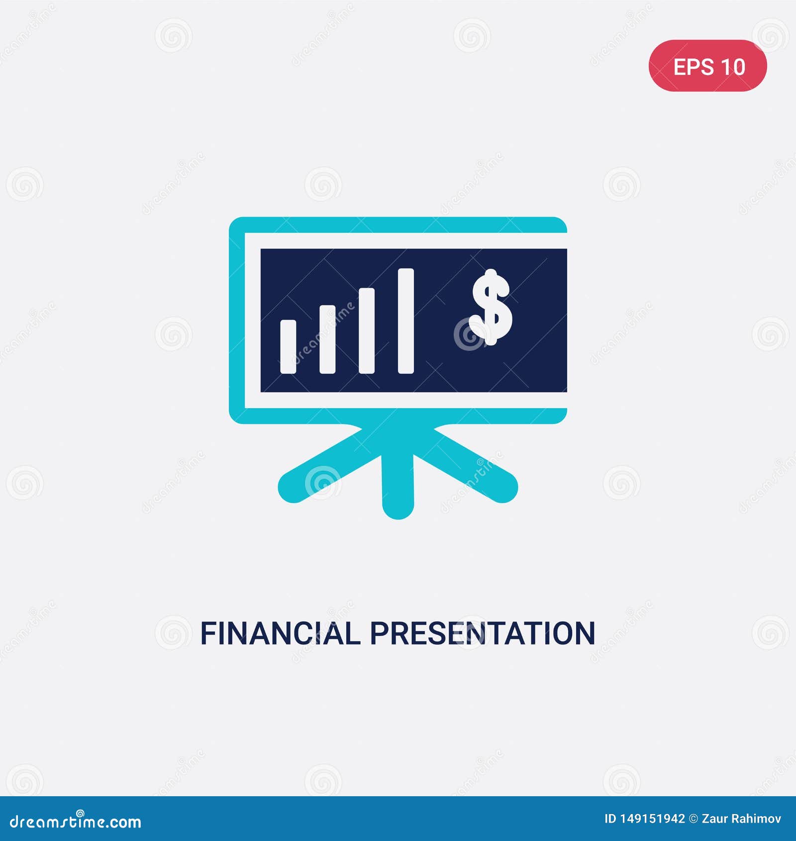 Two Color Financial Presentation Vector Icon from E-commerce and ...