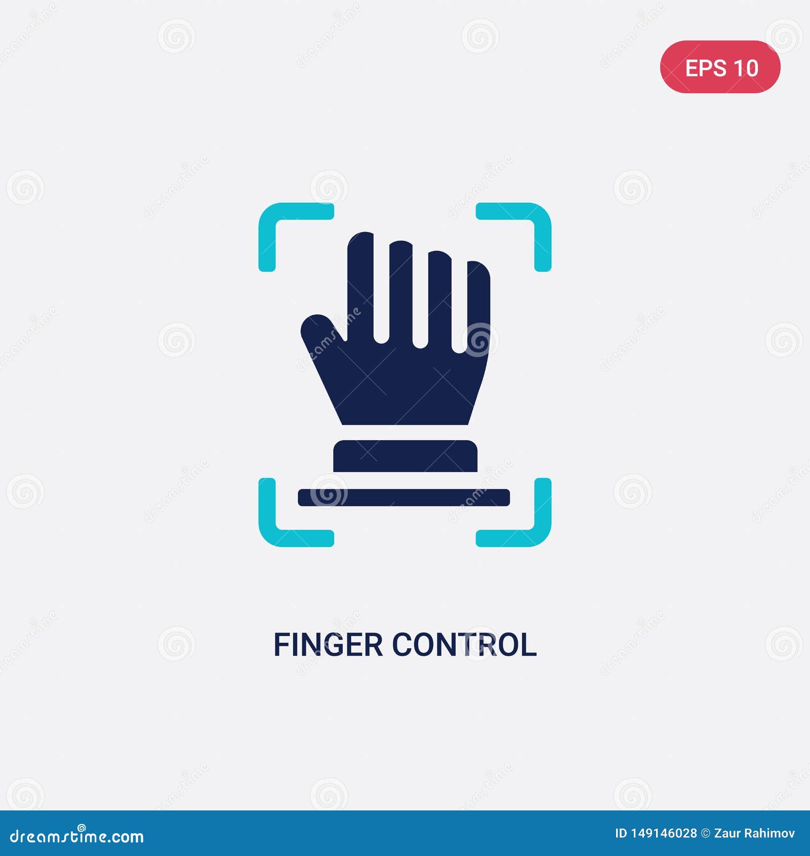 Two Color Finger Control Vector Icon from Augmented Reality Concept ...