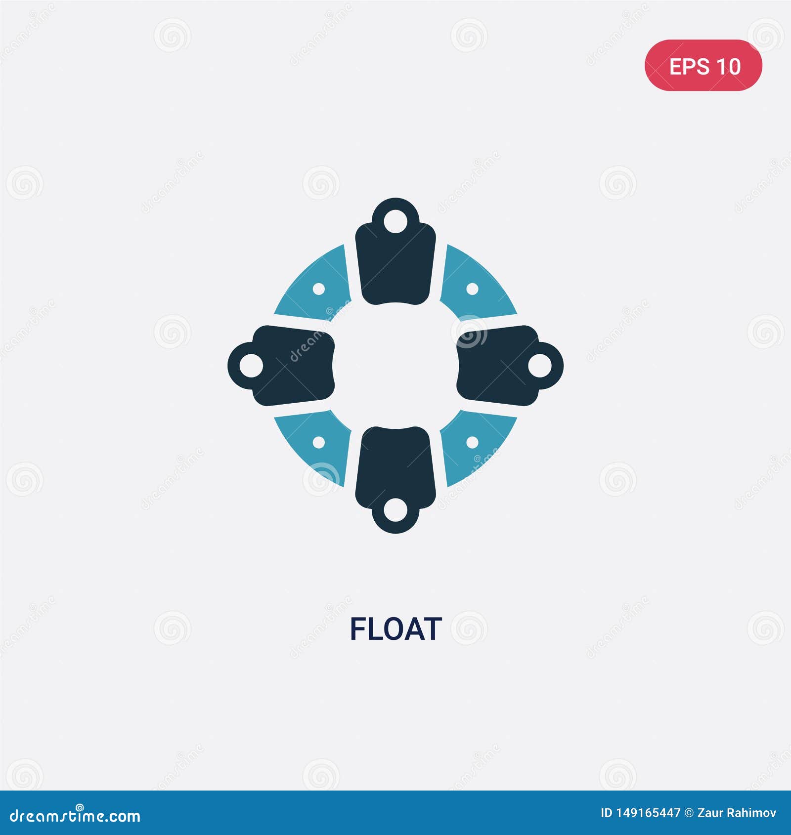 Two Color Float Vector Icon from Security Concept. Isolated Blue Float ...