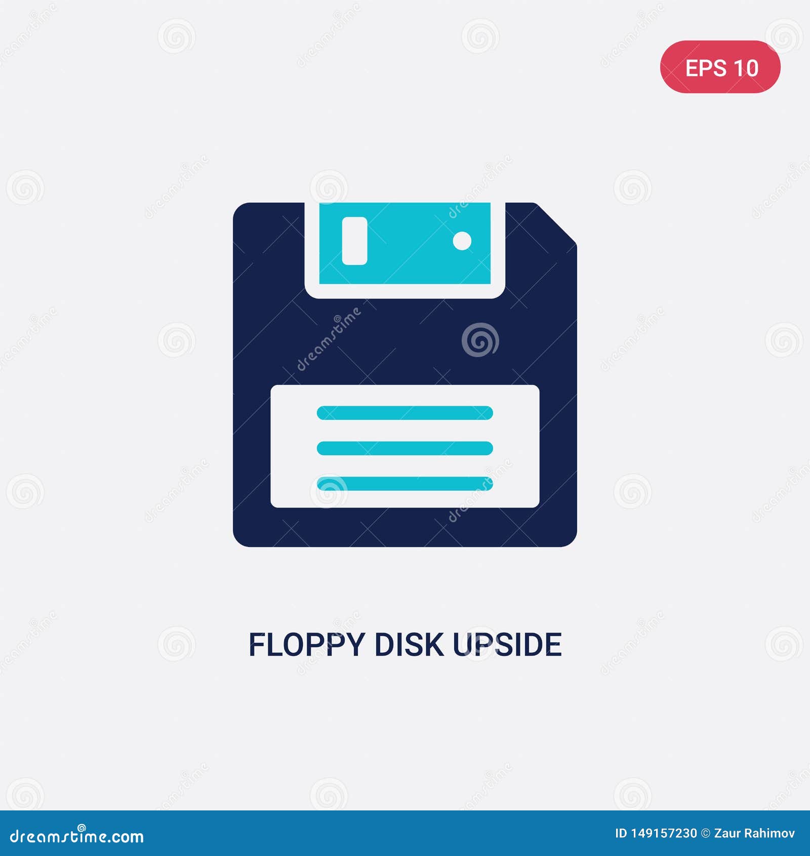 Two Color Floppy Disk Upside Down Vector Icon from Hardware Concept ...