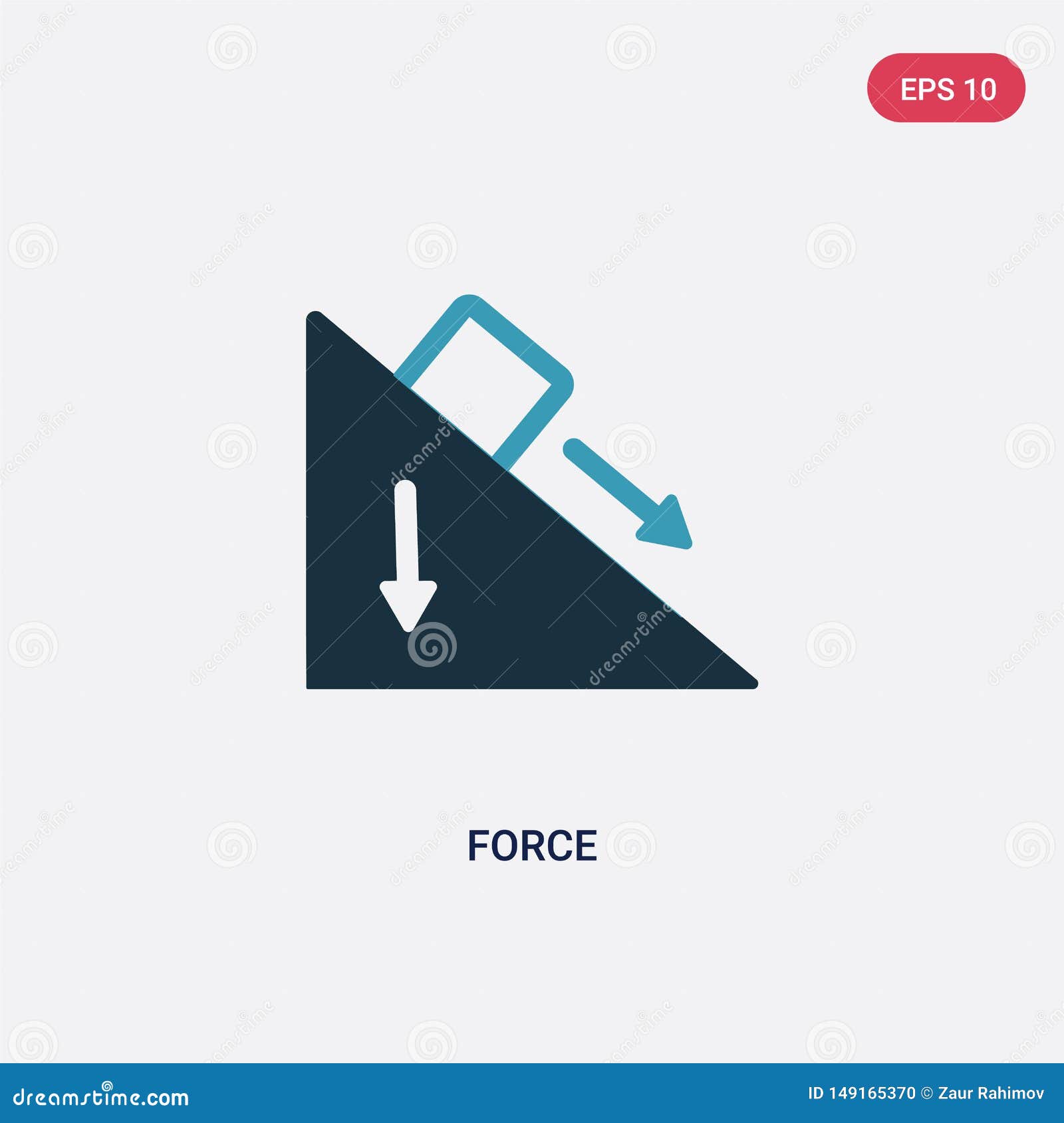 Two Color Force Vector Icon from Science Concept. Isolated Blue Force ...