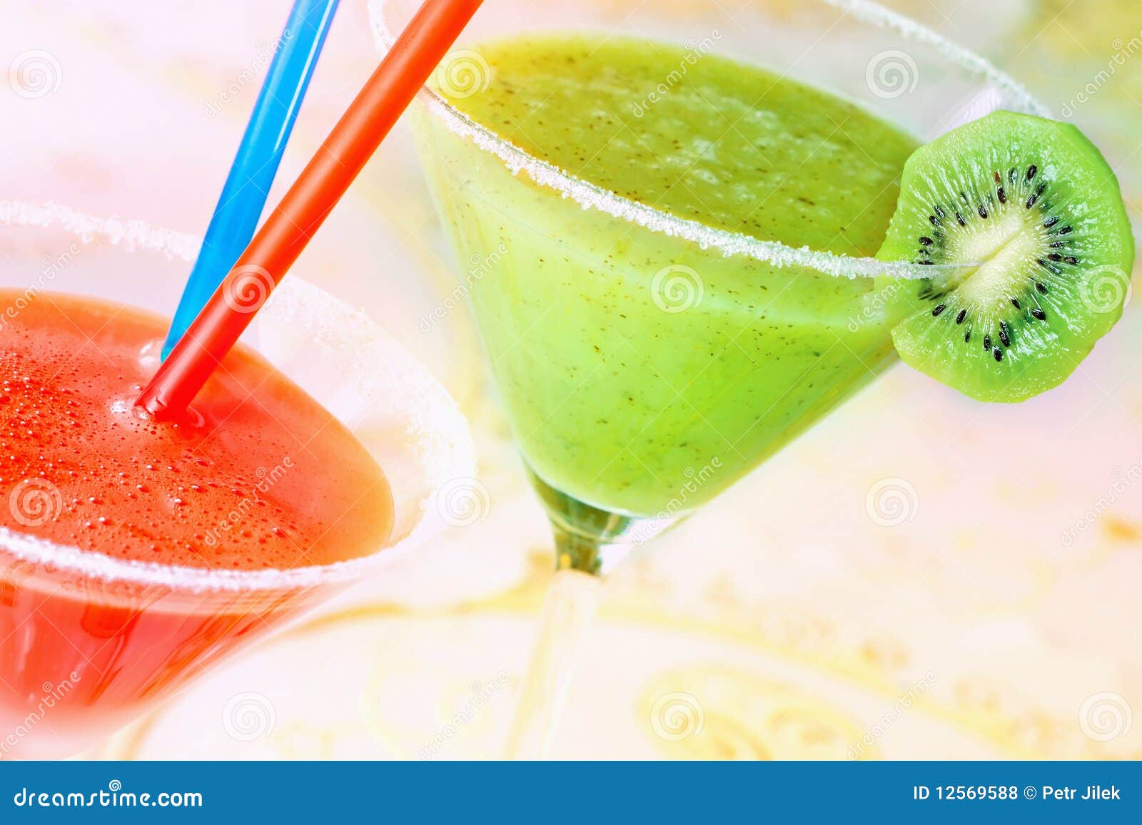 Two of color fruit drinks stock photo. Image of fruit - 12569588