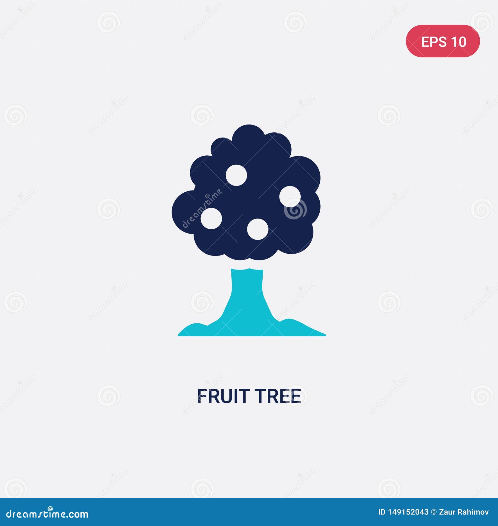Two Color Fruit Tree Vector Icon from Ecology Concept. Isolated Blue ...
