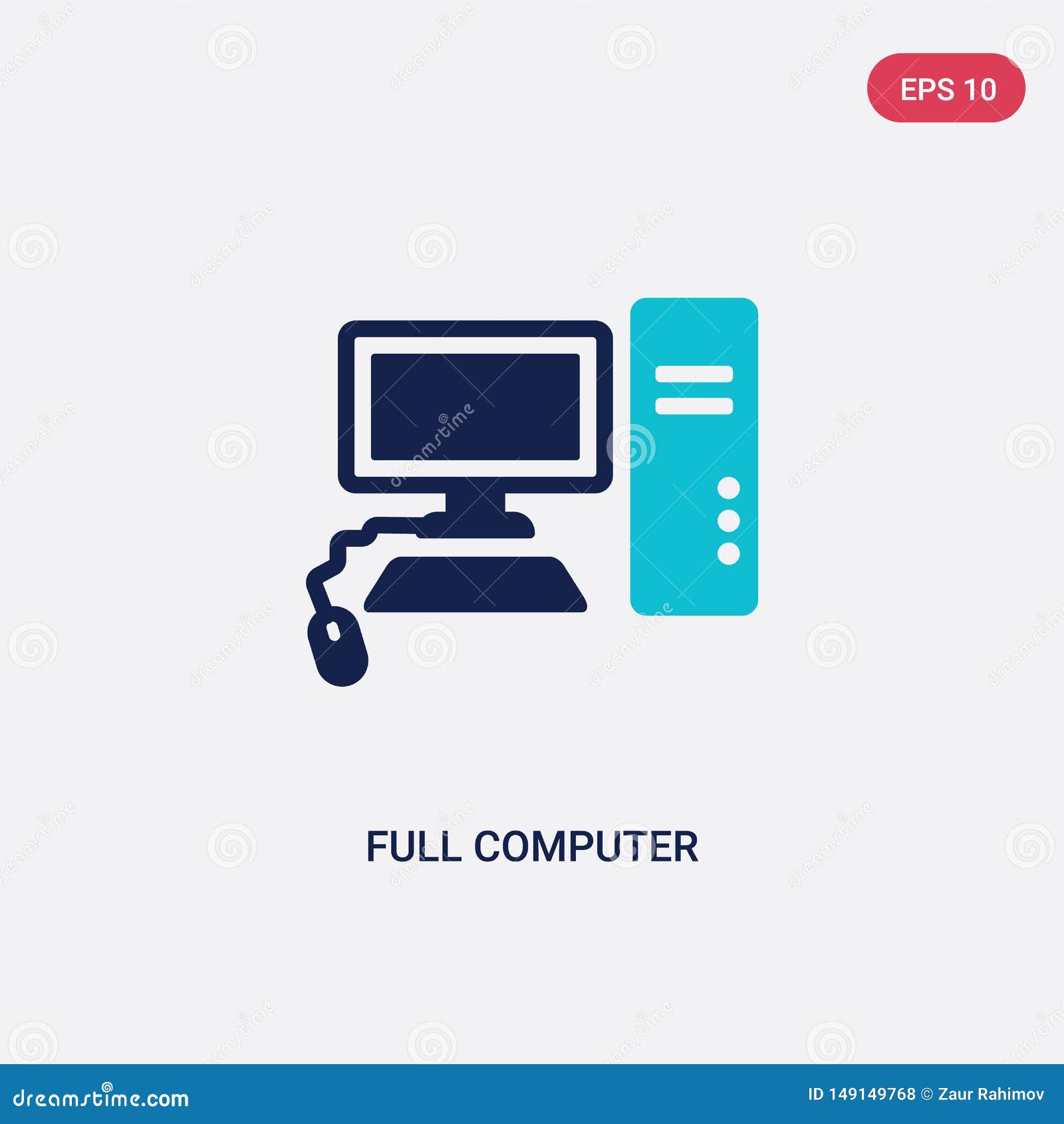 Two Color Full Computer Vector Icon from Computer Concept. Isolated ...