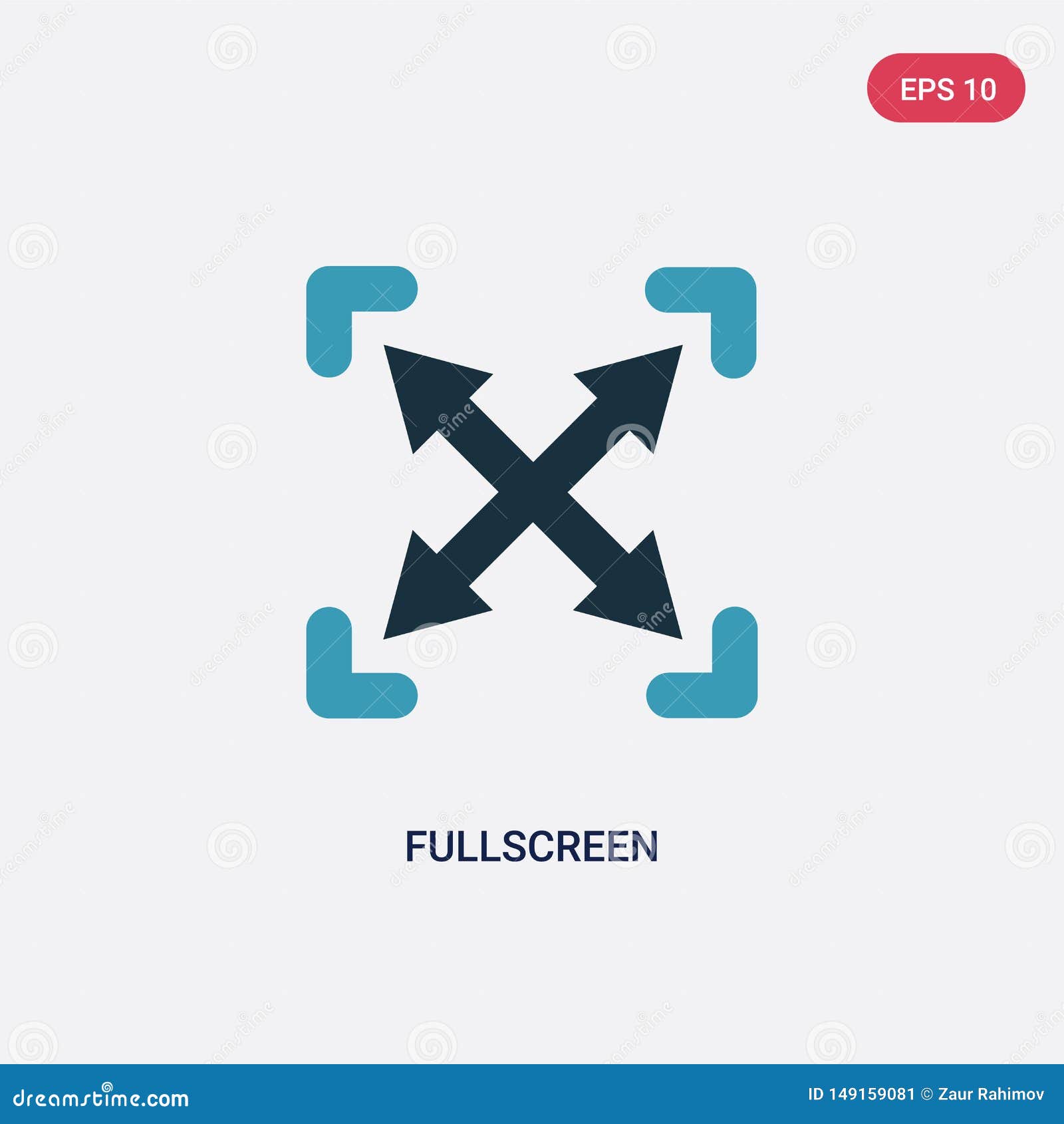 Two Color Fullscreen Vector Icon from Interface Concept. Isolated Blue ...