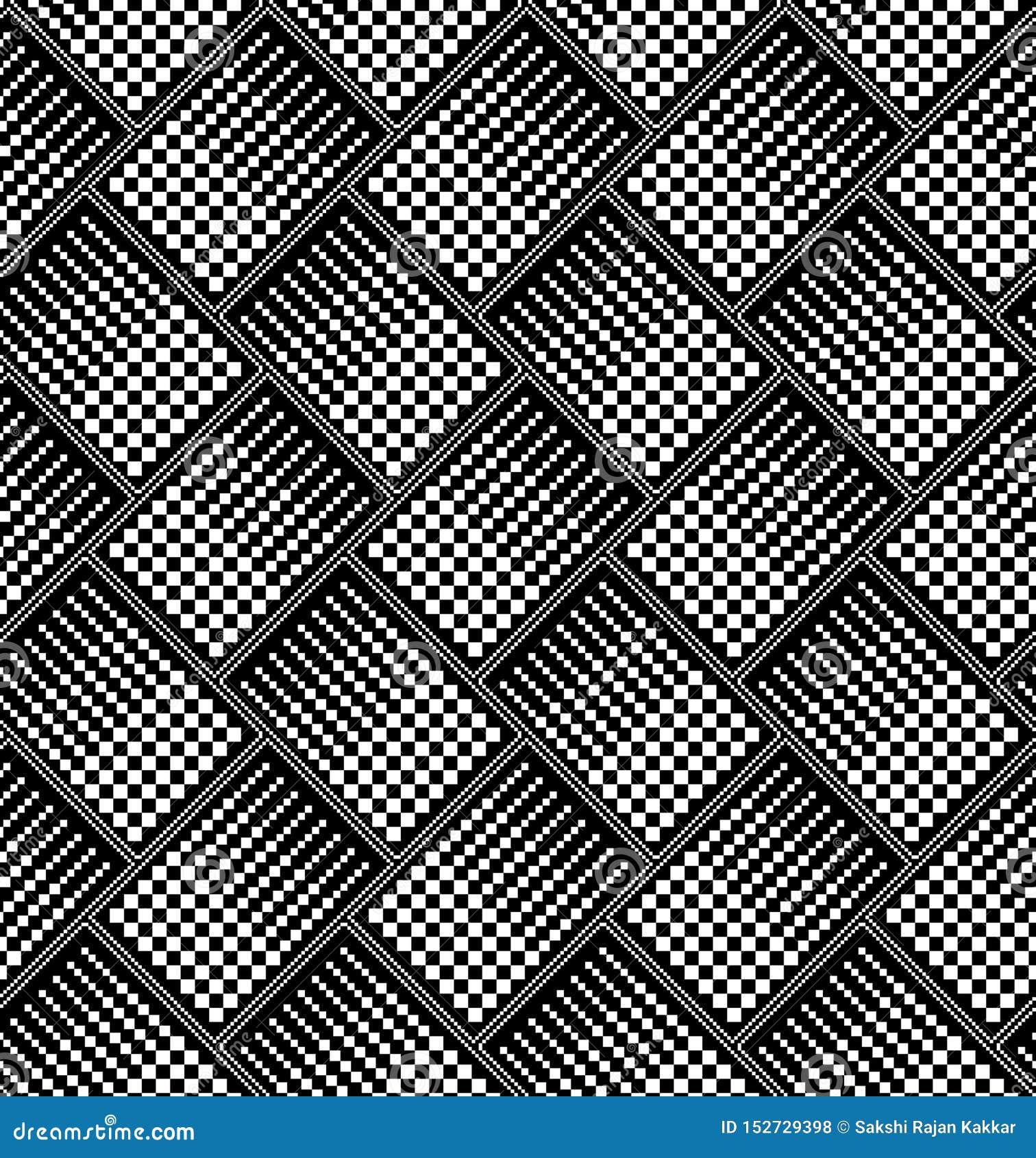 Two Color Geomatric Abstract Repeat Pattern Computer Generated Image ...