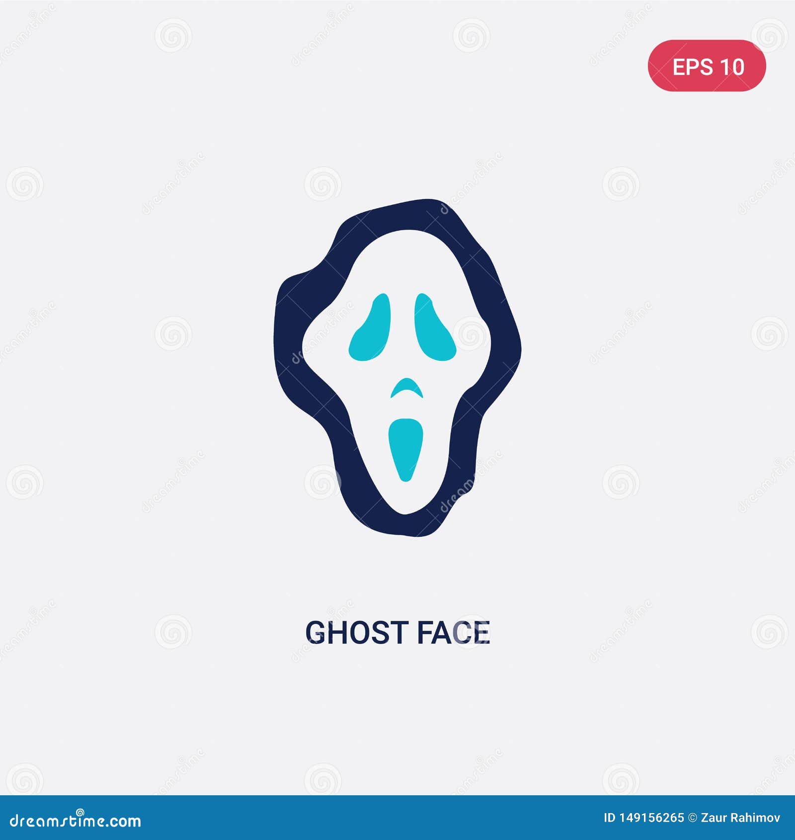 Two Color Ghost Face Vector Icon from General Concept. Isolated Blue ...