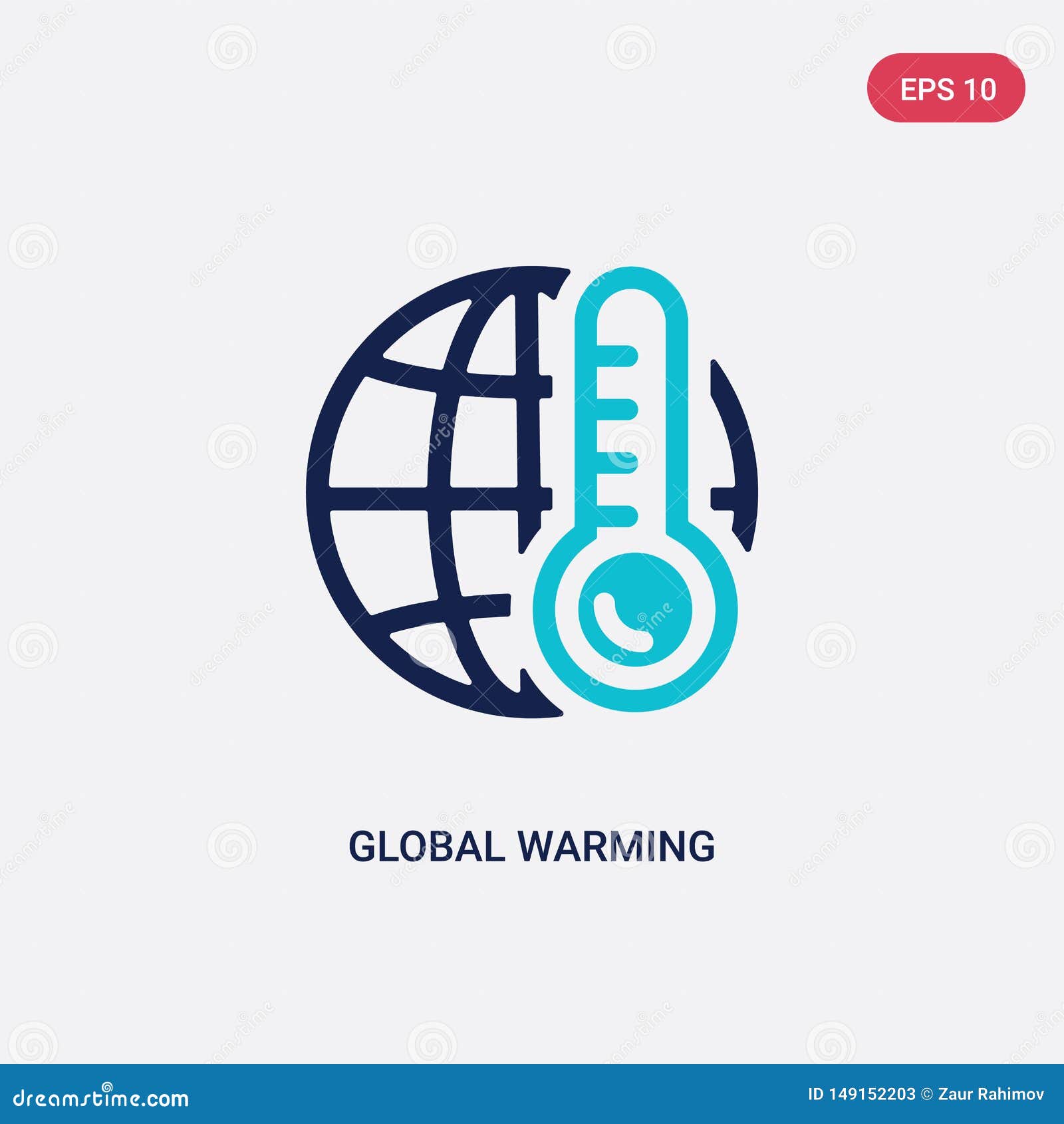 Two Color Global Warming Vector Icon from Ecology Concept. Isolated ...