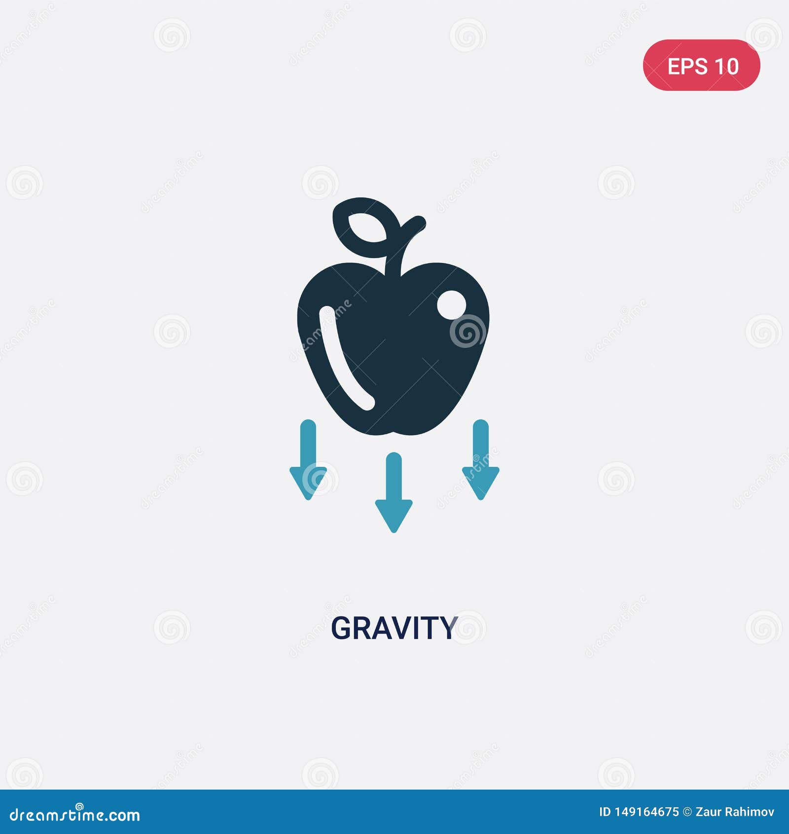 Two Color Gravity Vector Icon from Science Concept. Isolated Blue ...