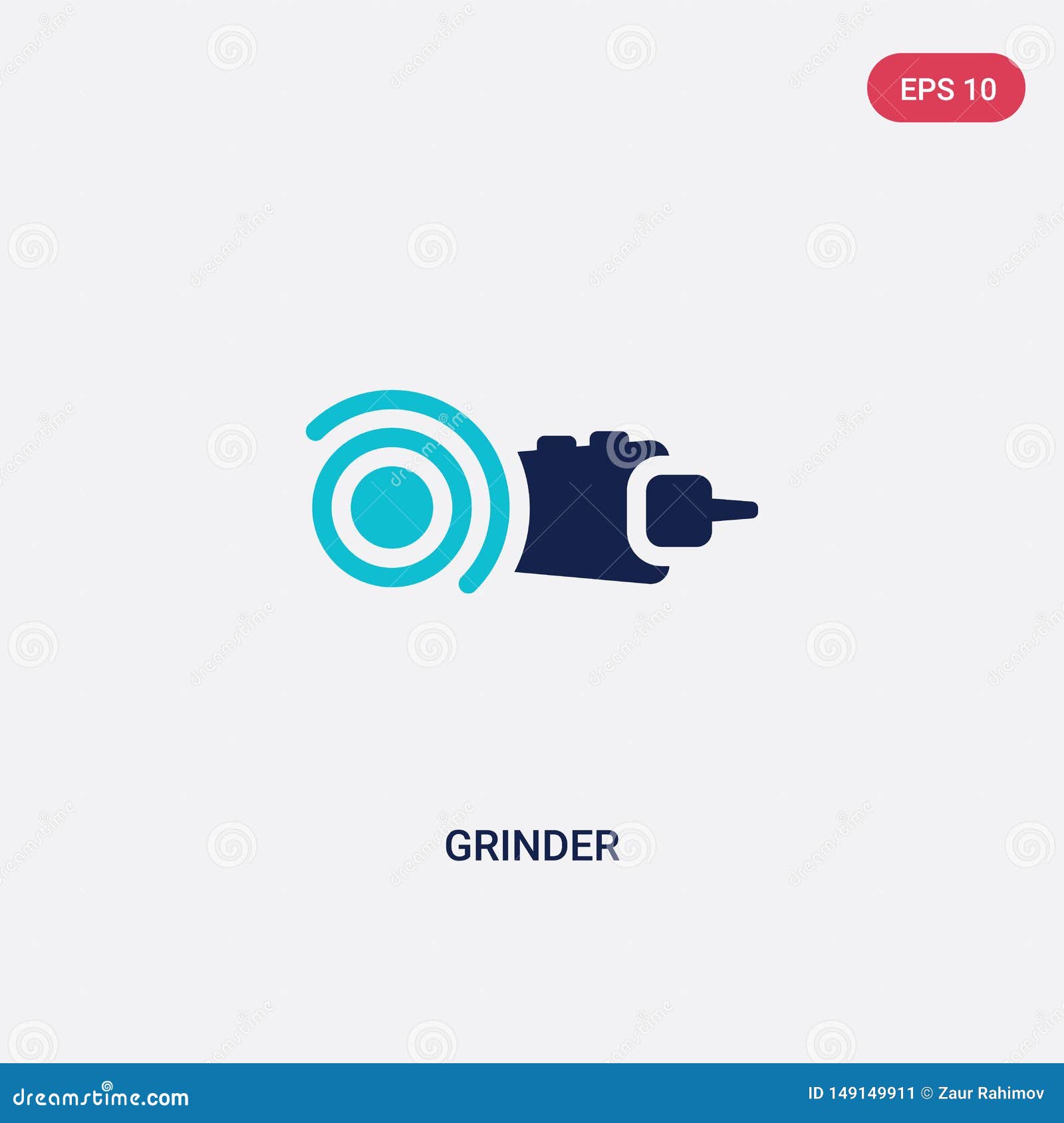 Two Color Grinder Vector Icon from Construction Concept. Isolated Blue ...
