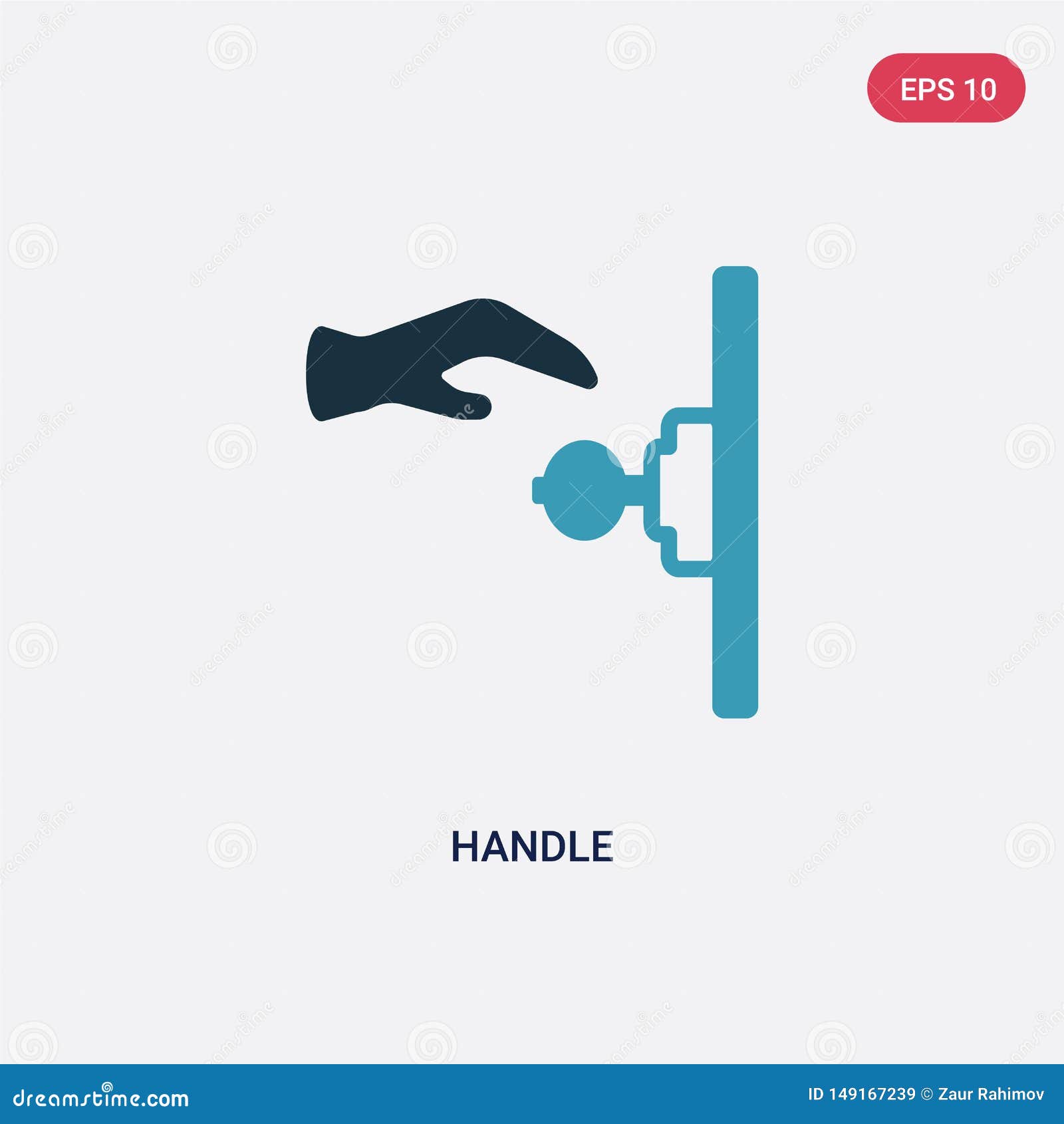 Two Color Handle Vector Icon from Smart House Concept. Isolated Blue ...