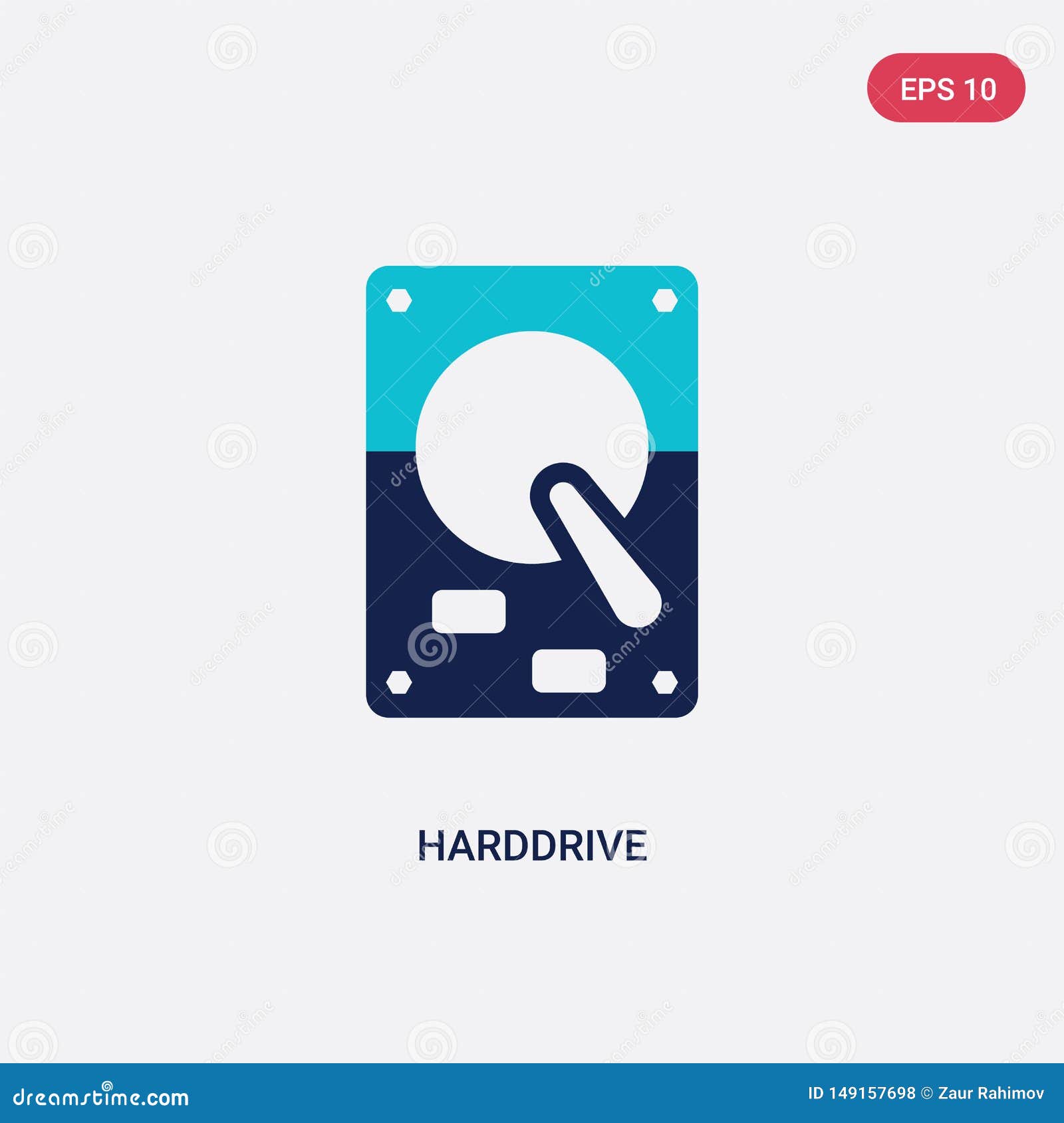 Two Color Harddrive Vector Icon from Hardware Concept. Isolated Blue ...