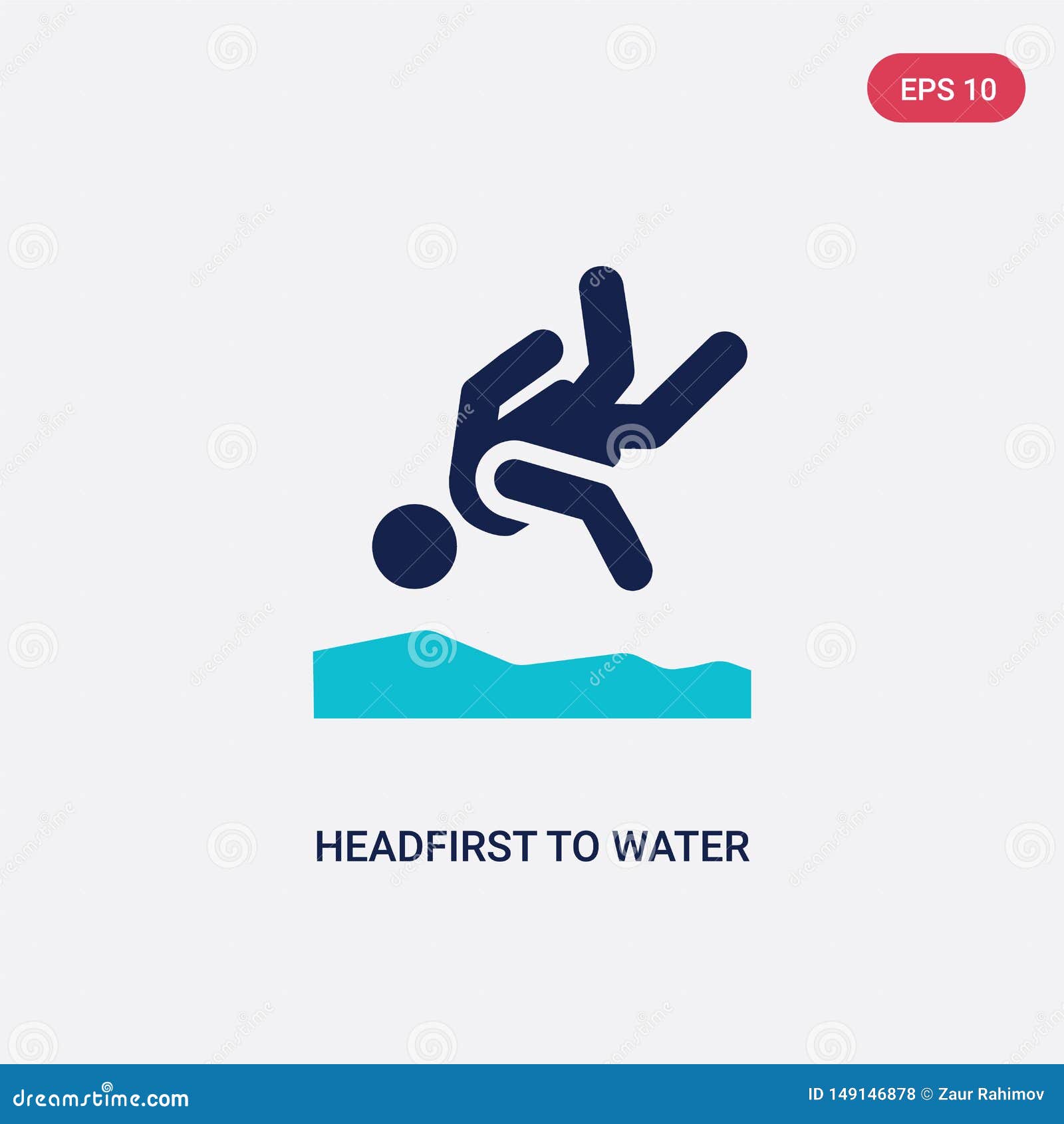 Two Color Headfirst To Water Vector Icon from Behavior Concept ... Two Color Headfirst To Water Vector Icon from Behavior Concept ...