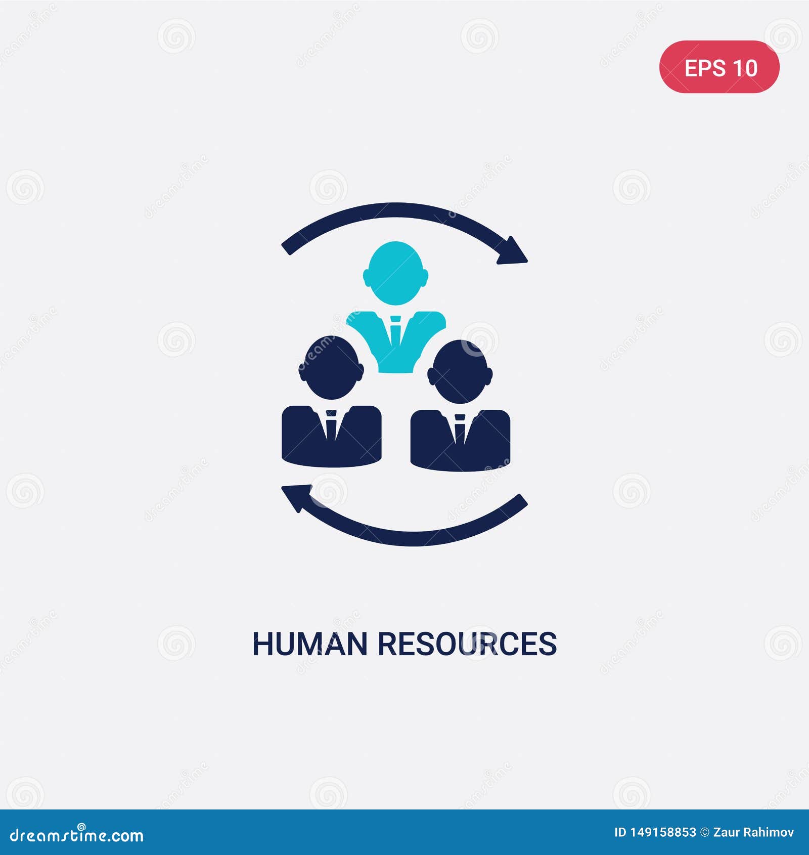 Two Color Human Resources Vector Icon from Concept. Isolated Blue Human ...