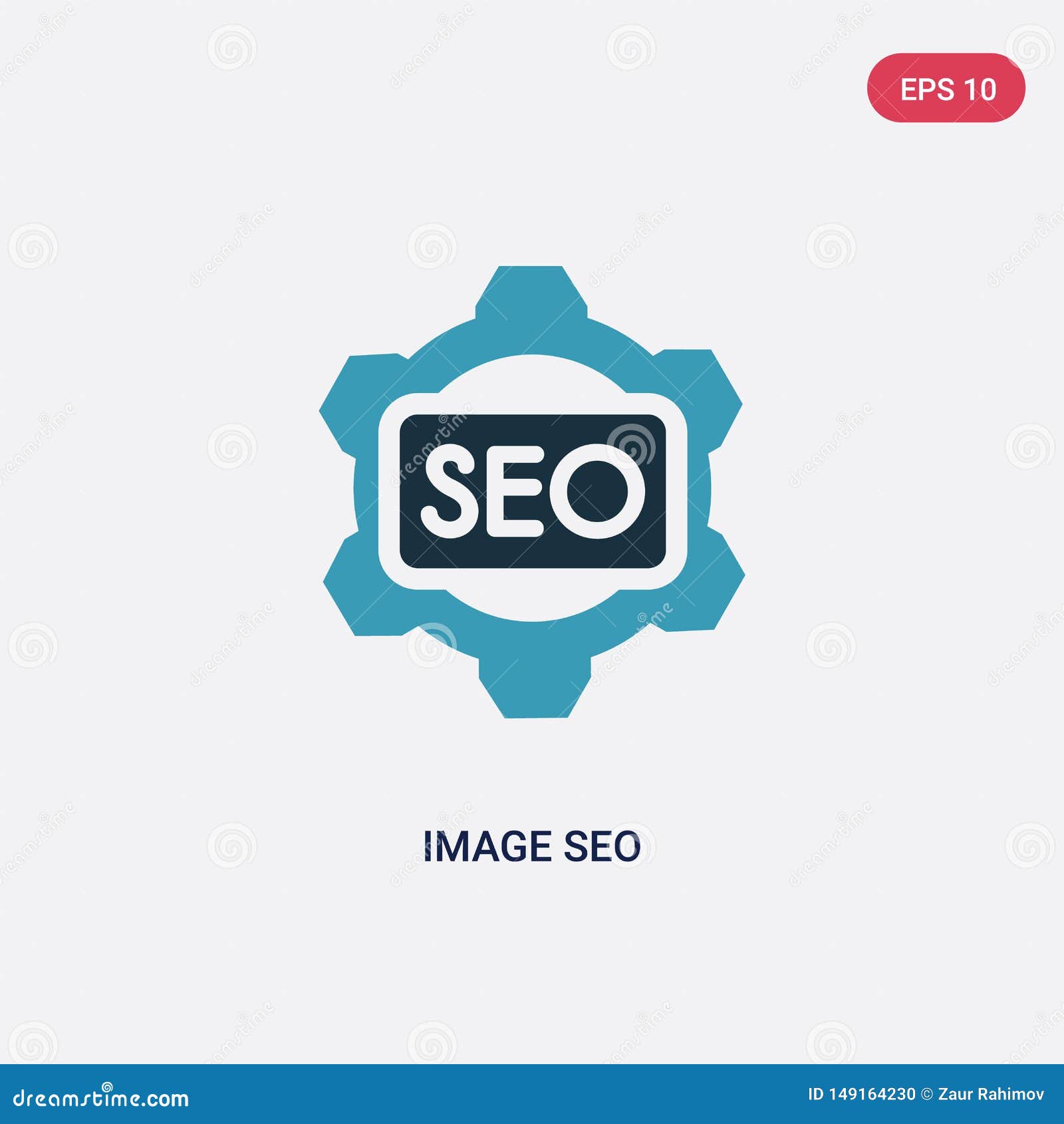 Two Color Image Seo Vector Icon From Programming Concept Isolated Blue Image Seo Vector Sign