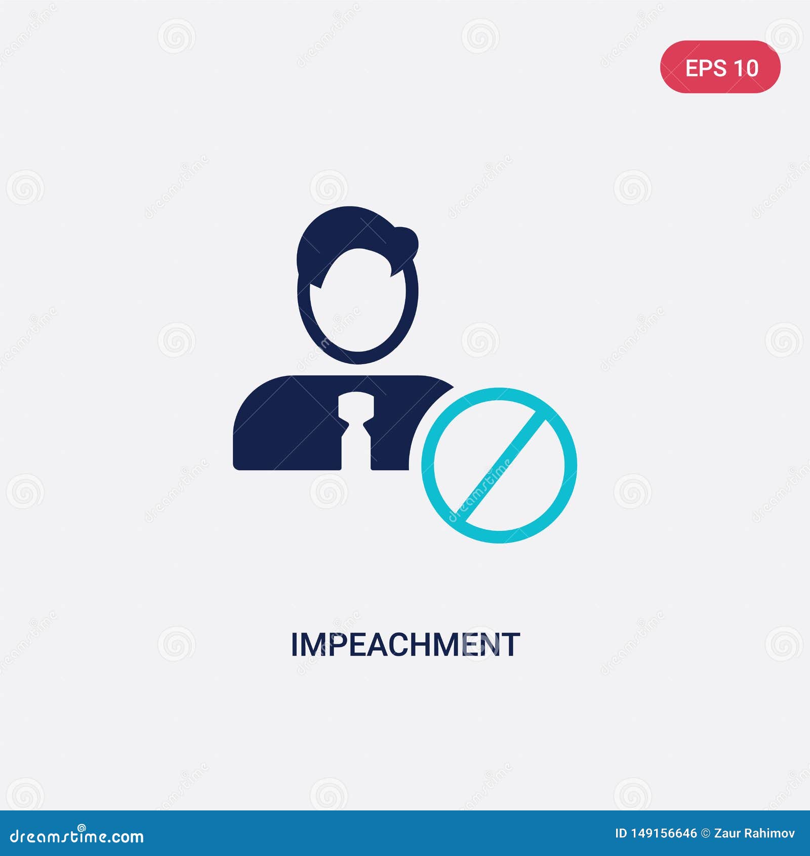 Two Color Impeachment Vector Icon from General-1 Concept. Isolated Blue ...