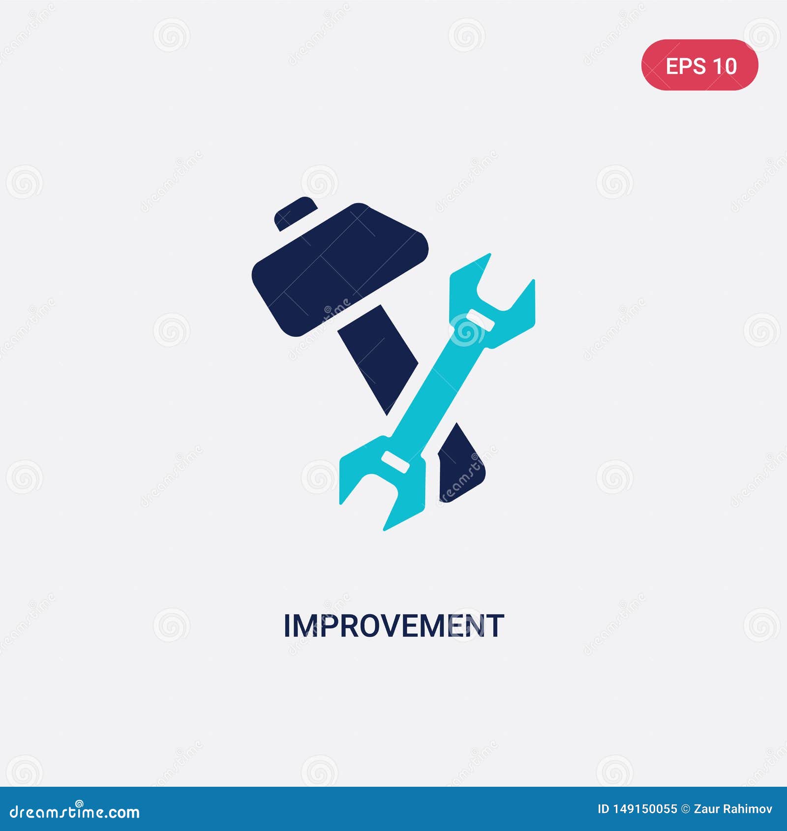 Two Color Improvement Vector Icon from Construction and Tools Concept ...