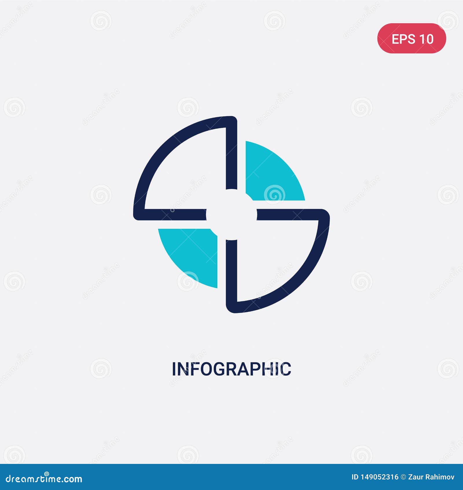 Two Color Infographic Vector Icon from Analytics Concept. Isolated Blue ...