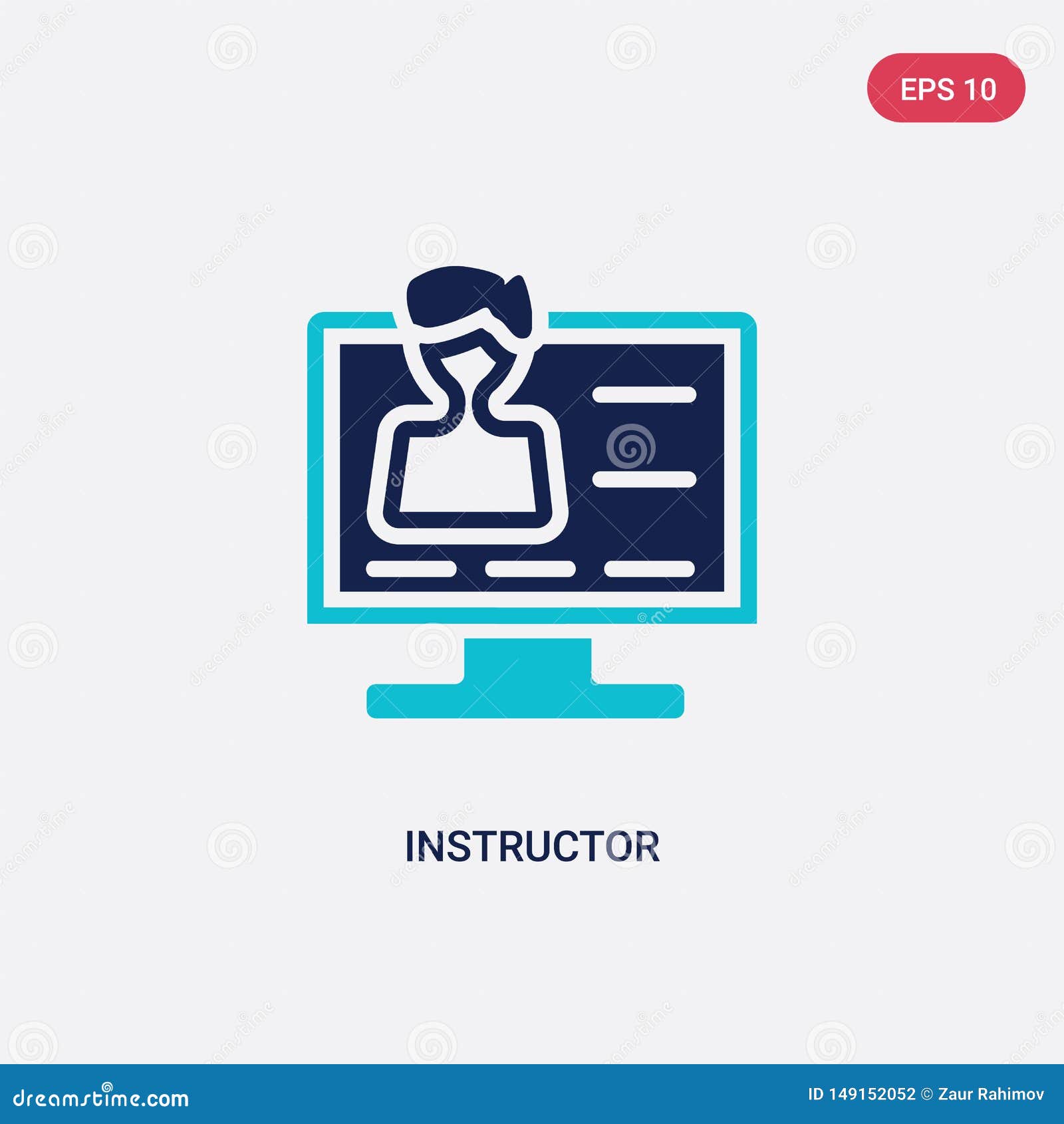 Two Color Instructor Vector Icon from E-learning and Education Concept ...