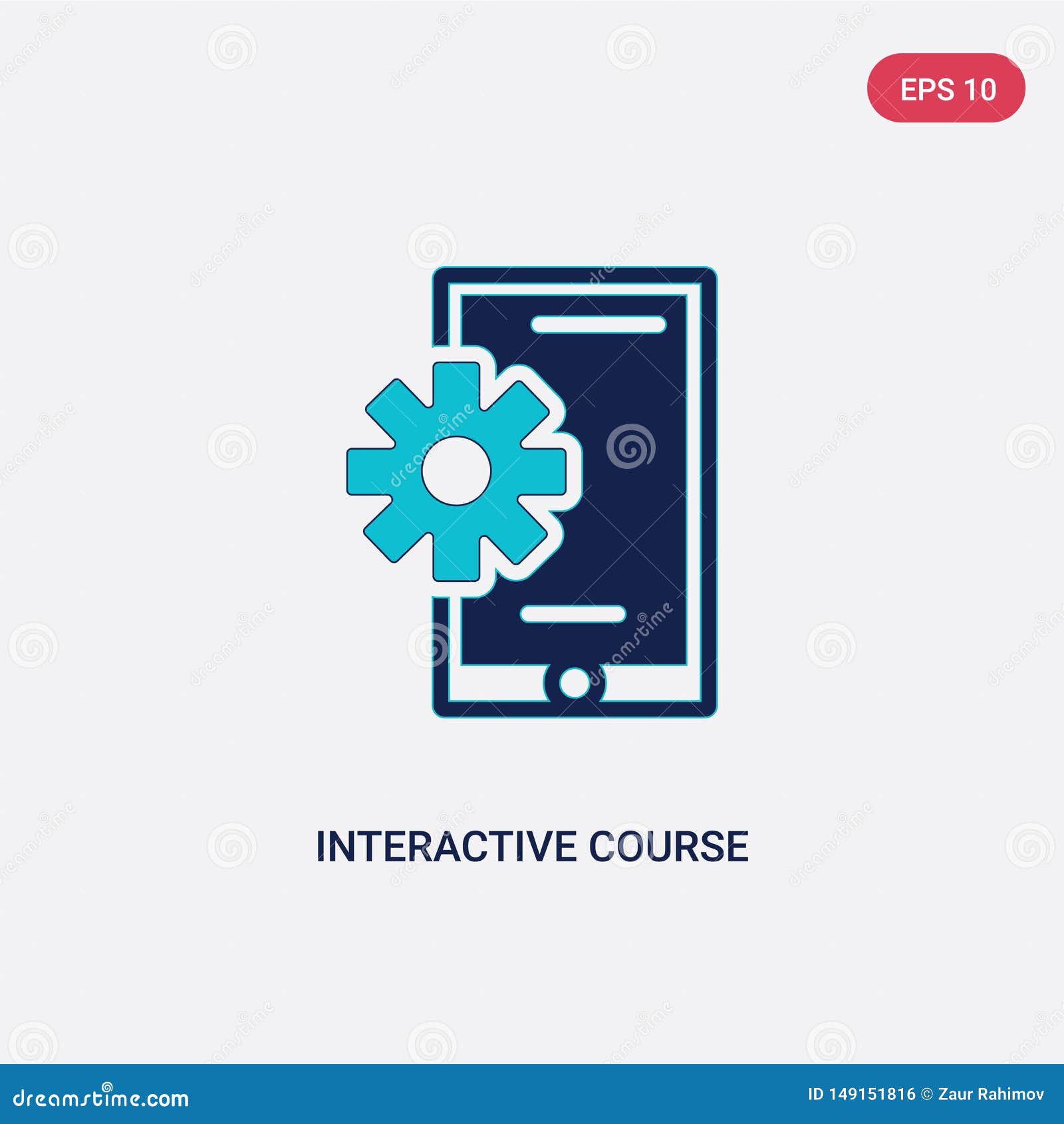 Two Color Interactive Course Vector Icon from E-learning and Education ...