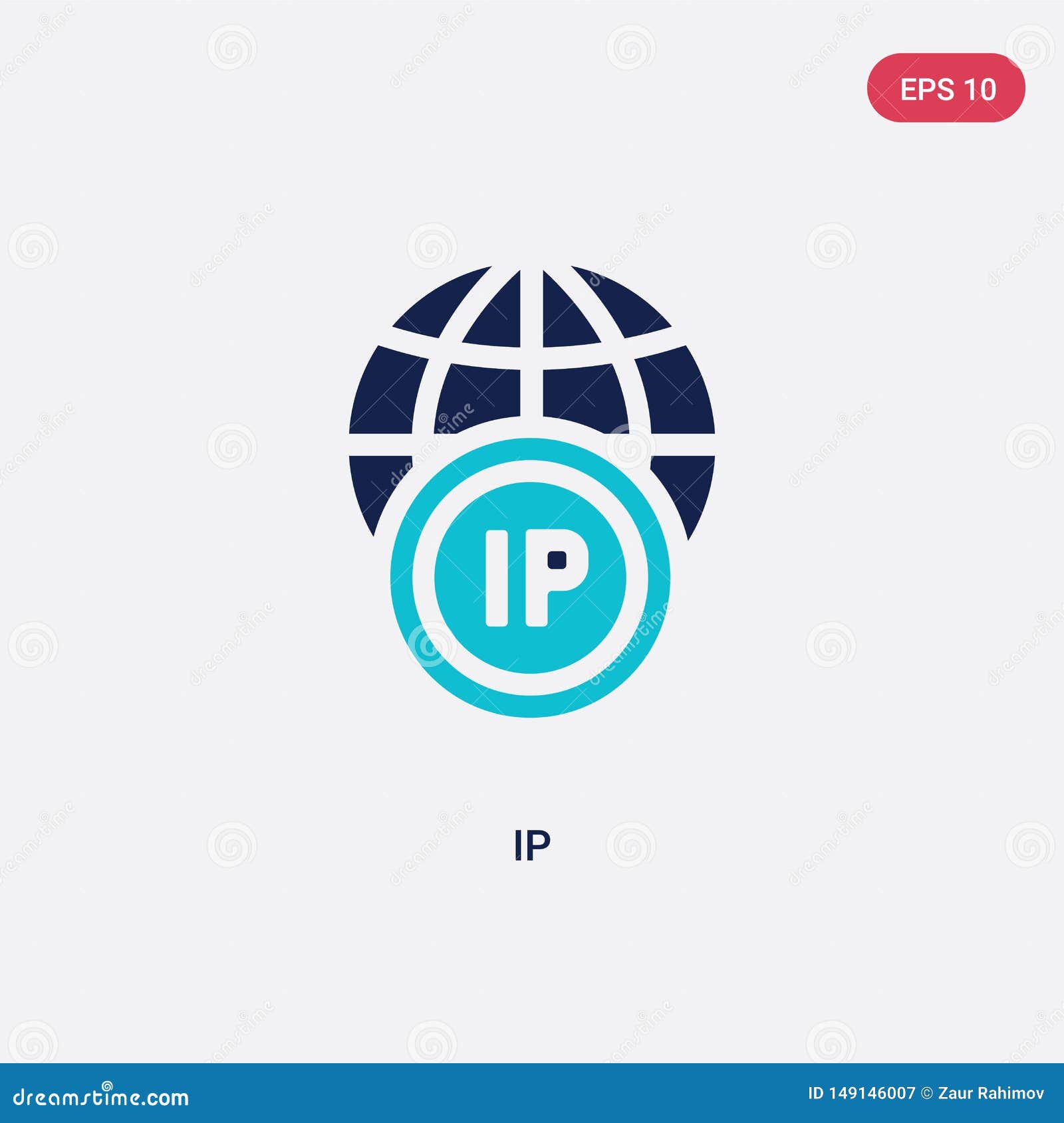 Two Color Ip Vector Icon from Big Data Concept. Isolated Blue Ip Vector ...