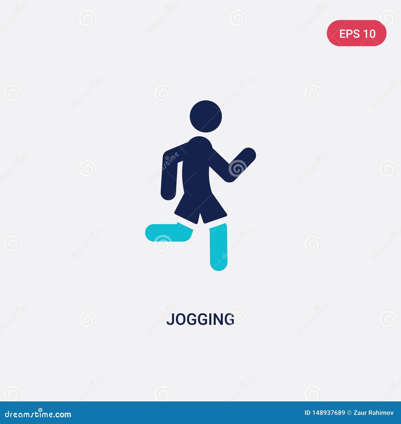 Two Color Jogging Vector Icon from Activities Concept. Isolated Blue ...