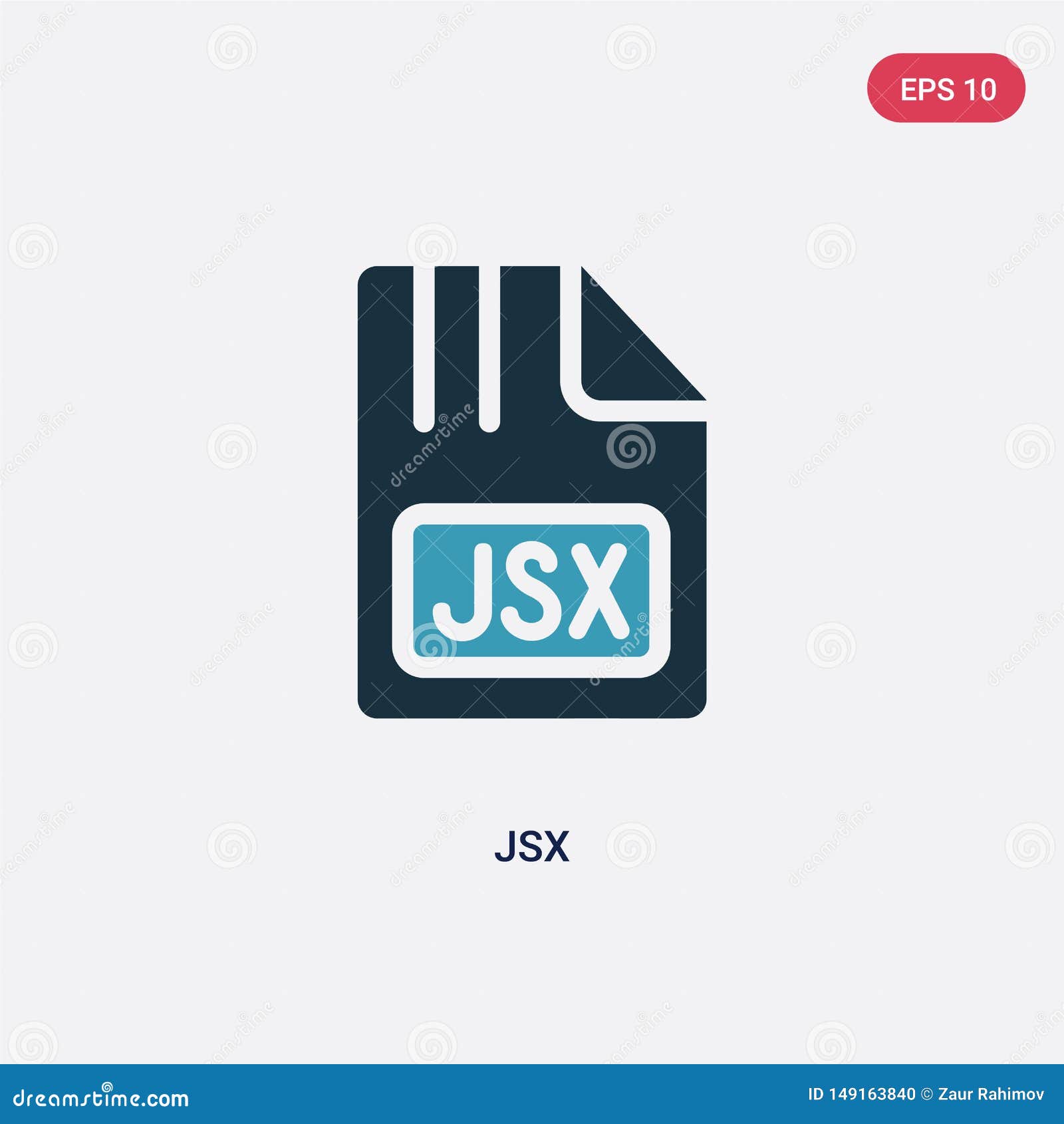 Two Color Jsx Vector Icon from Programming Concept. Isolated Blue Jsx ...